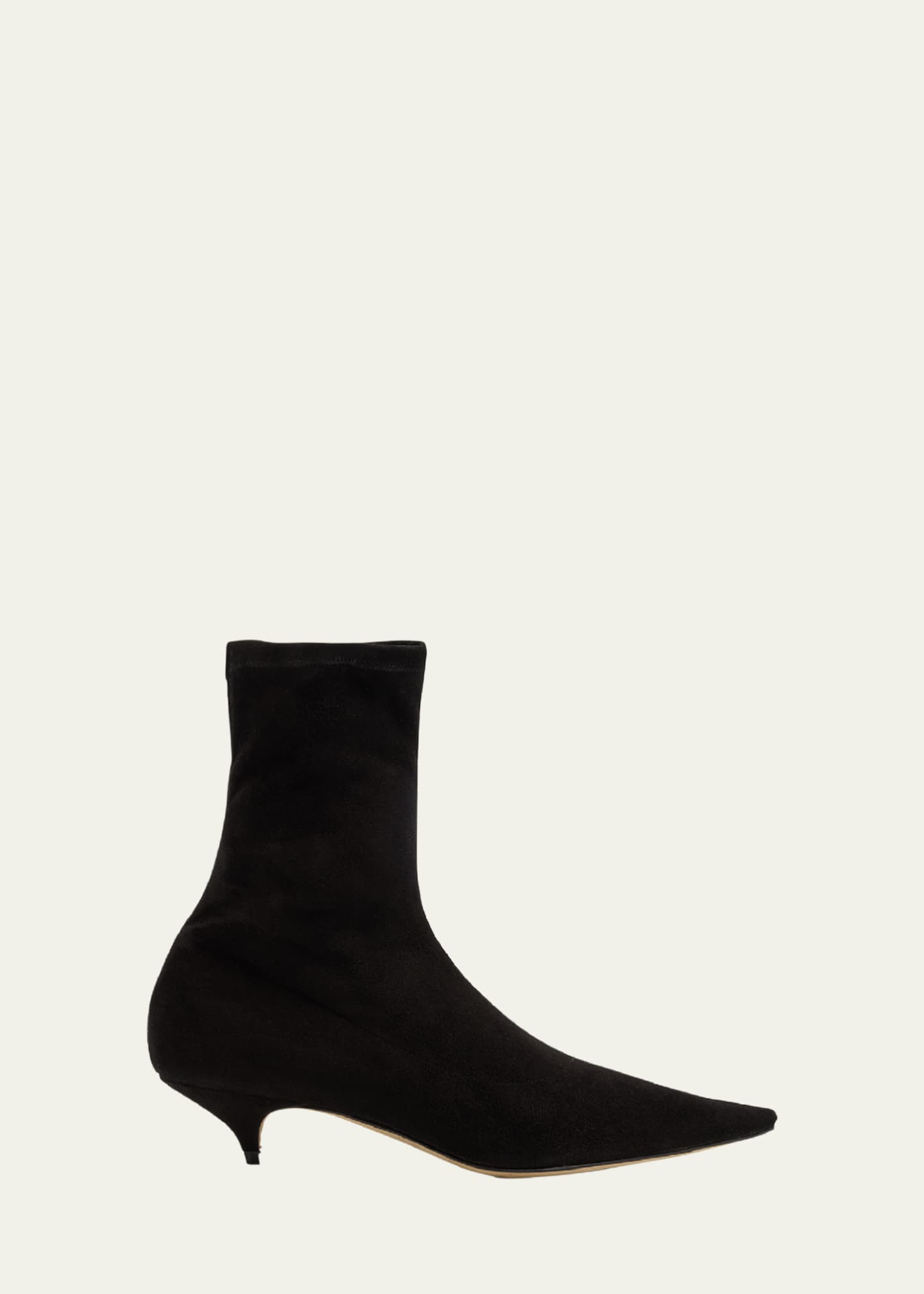 THE ROW Liisa Suede Kitten-Heel Booties - Bergdorf Goodman