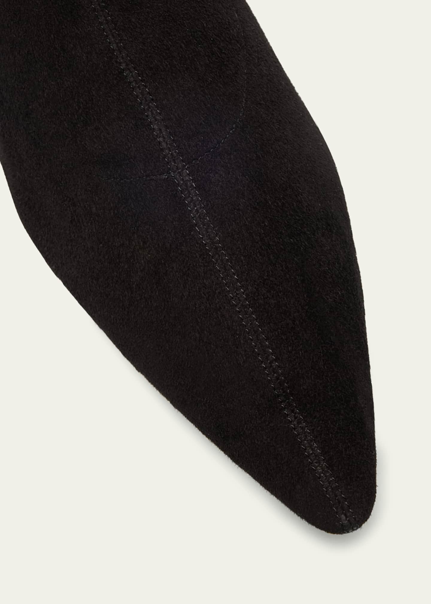 THE ROW Liisa Suede Kitten-Heel Booties - Bergdorf Goodman