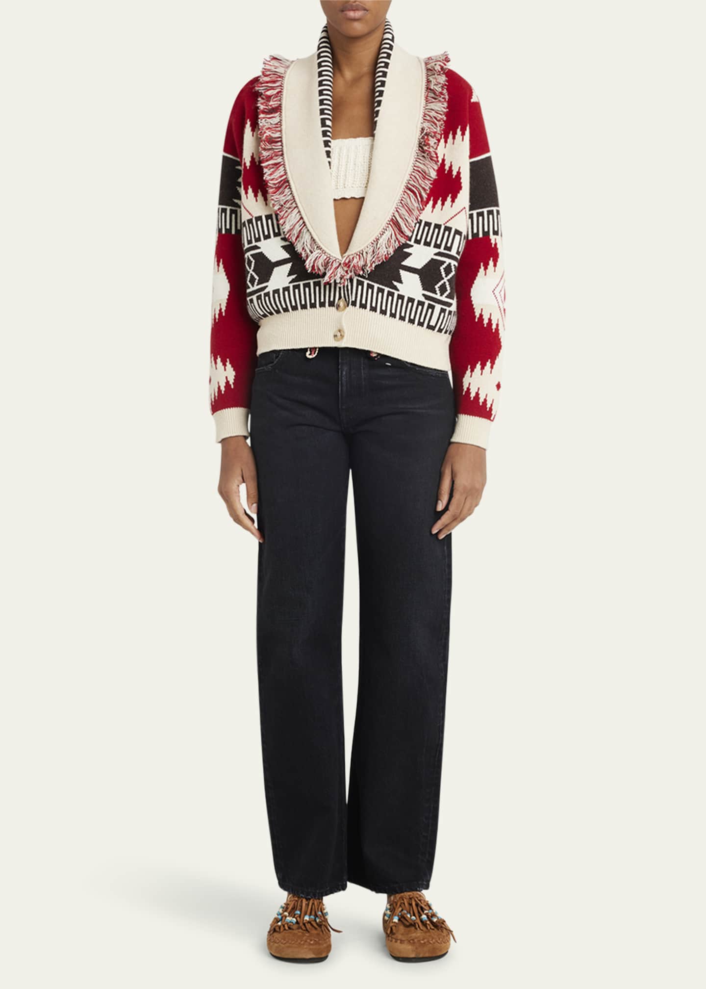 Alanui Icon Jacquard Wool-Cashmere Cardigan Bomber - Bergdorf Goodman