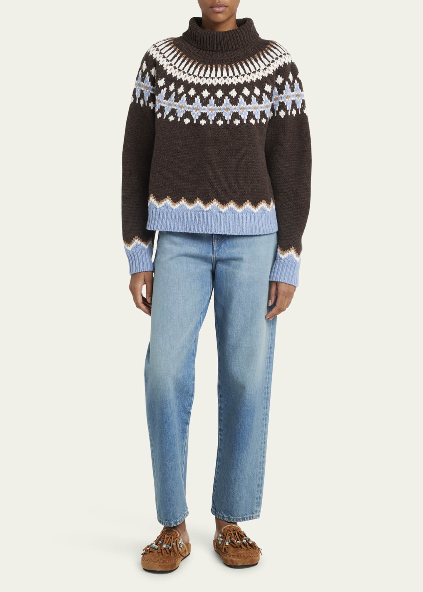 Alanui Sweet Winter Fair Isle Turtleneck Wool Sweater - Bergdorf Goodman