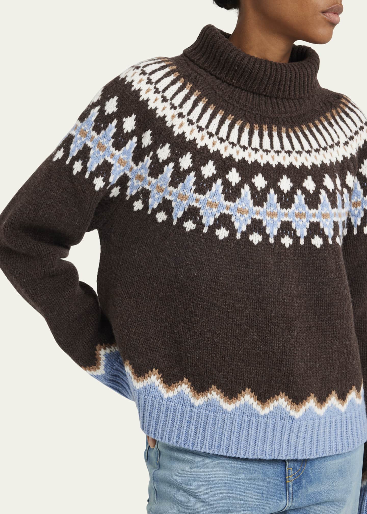 Alanui Sweet Winter Fair Isle Turtleneck Wool Sweater - Bergdorf Goodman