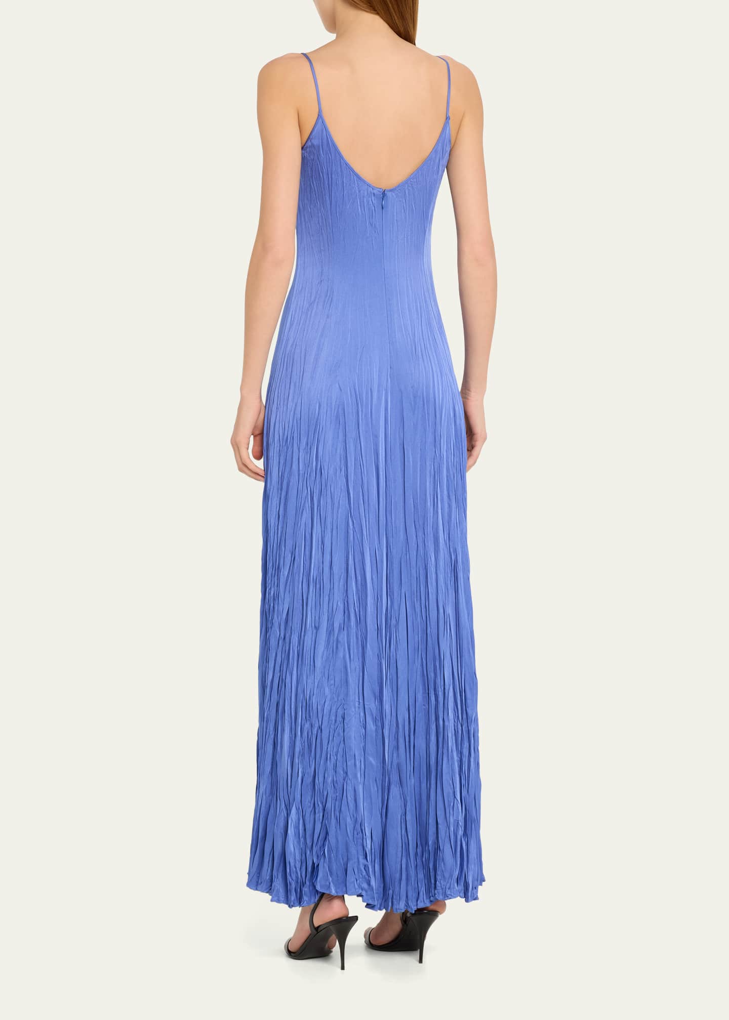 Michael Kors Collection Jamison Crushed Techno Charmeuse Slip Dress ...