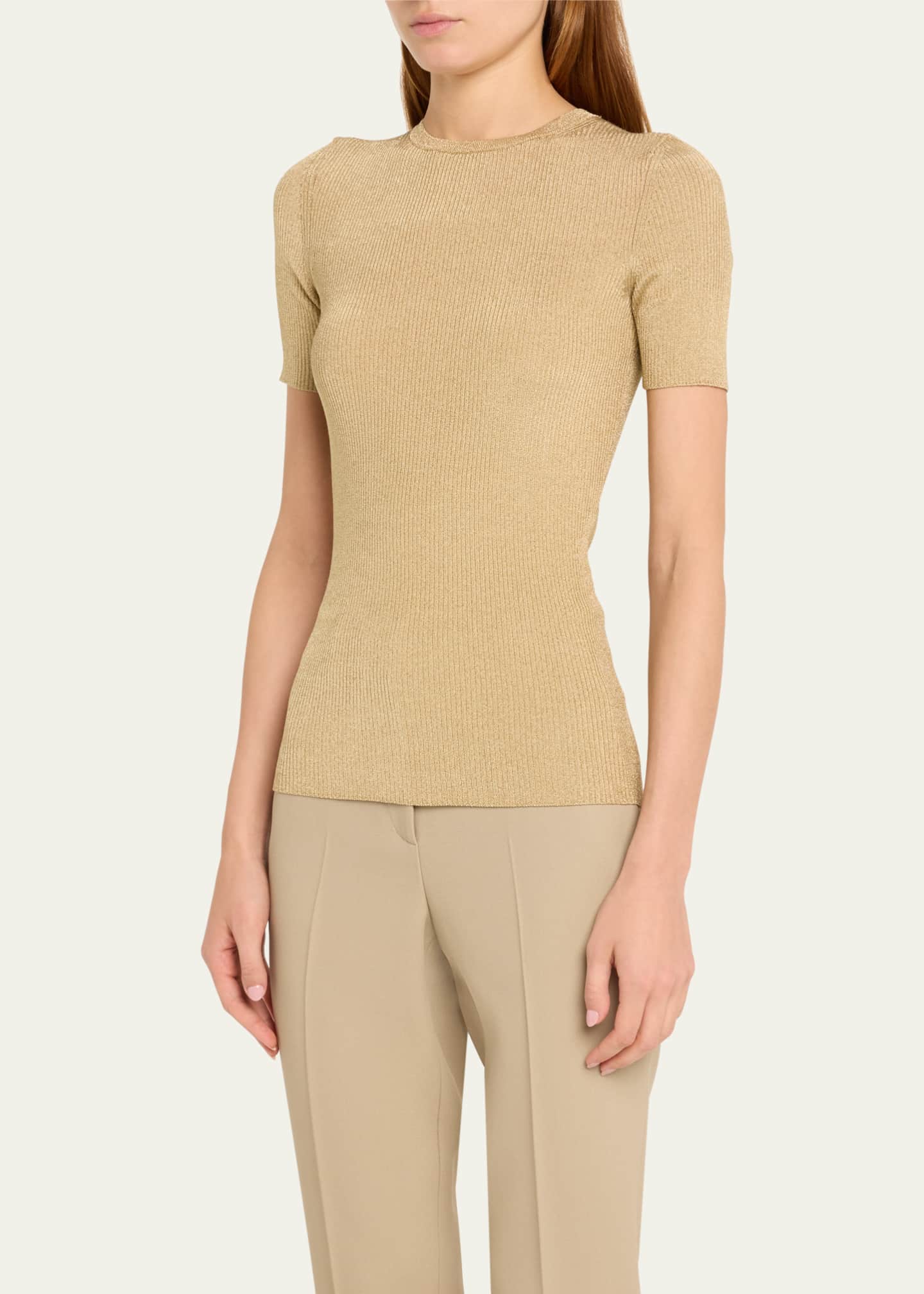 Michael Kors Collection Ribbed Crewneck Tee - Bergdorf Goodman