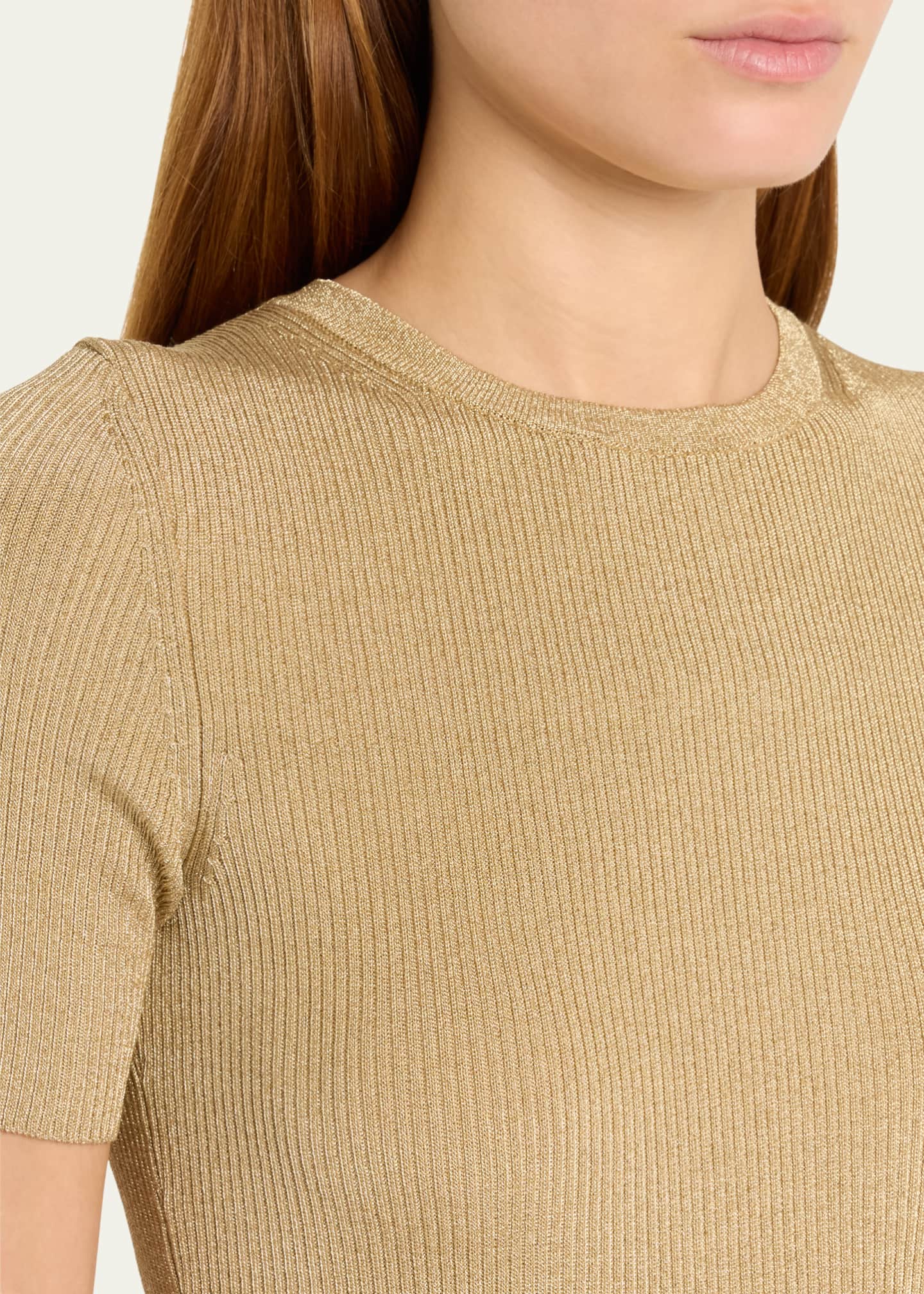 Michael Kors Collection Ribbed Crewneck Tee - Bergdorf Goodman