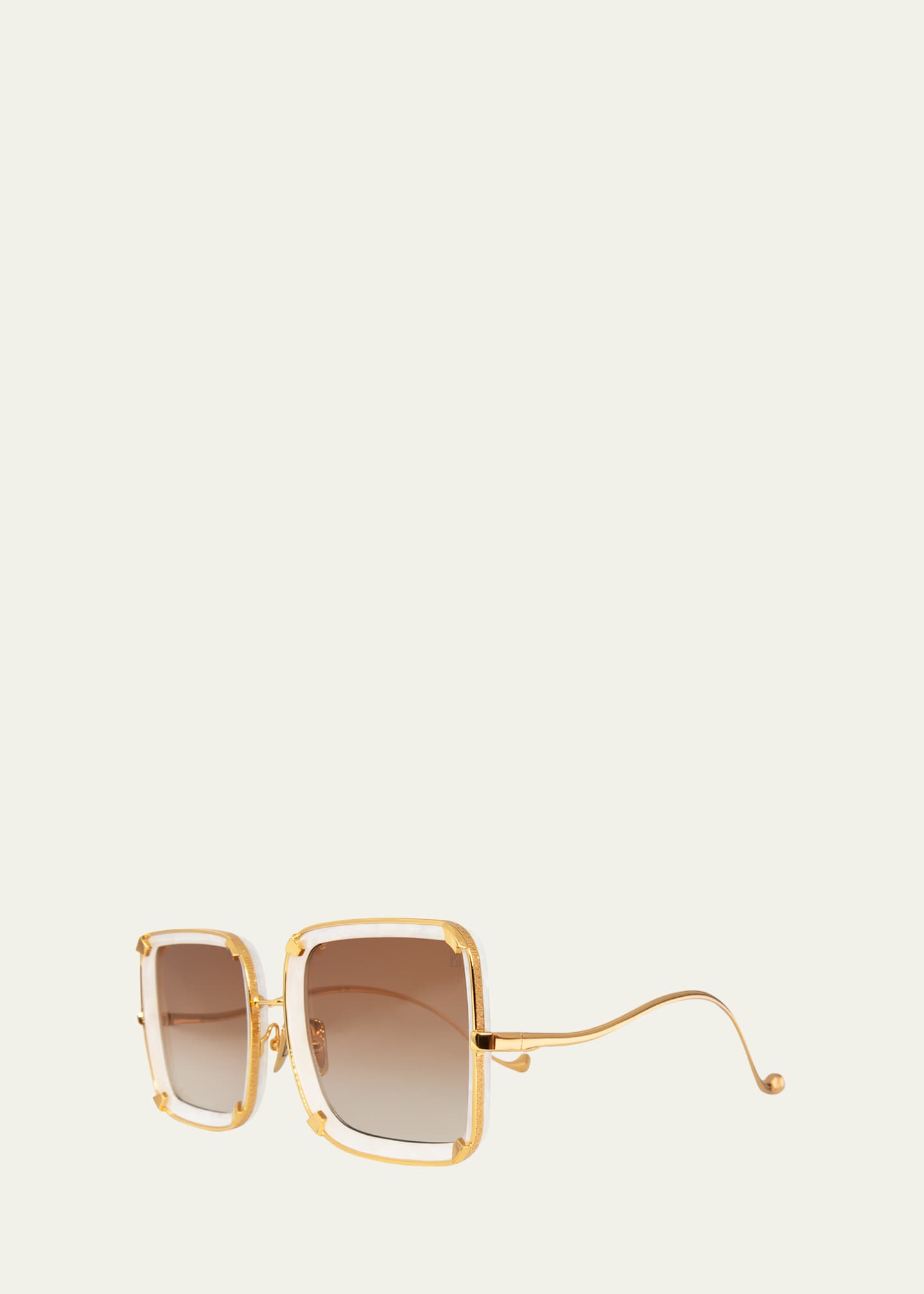 Anna-Karin Karlsson White Moon Mixed-Media Square Sunglasses - Bergdorf ...