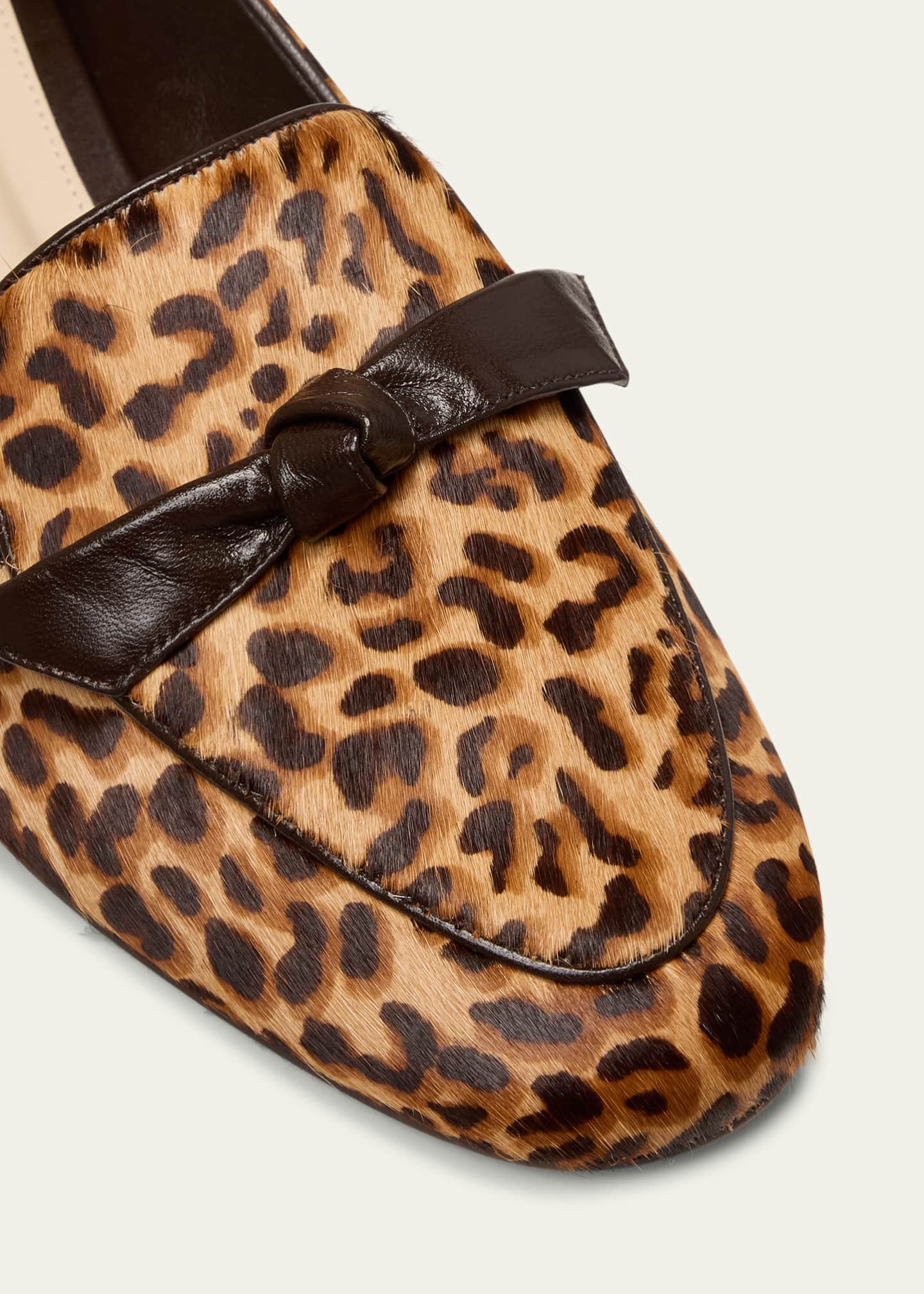 Alexandre Birman Clarita Leopard Bow Loafers - Bergdorf Goodman