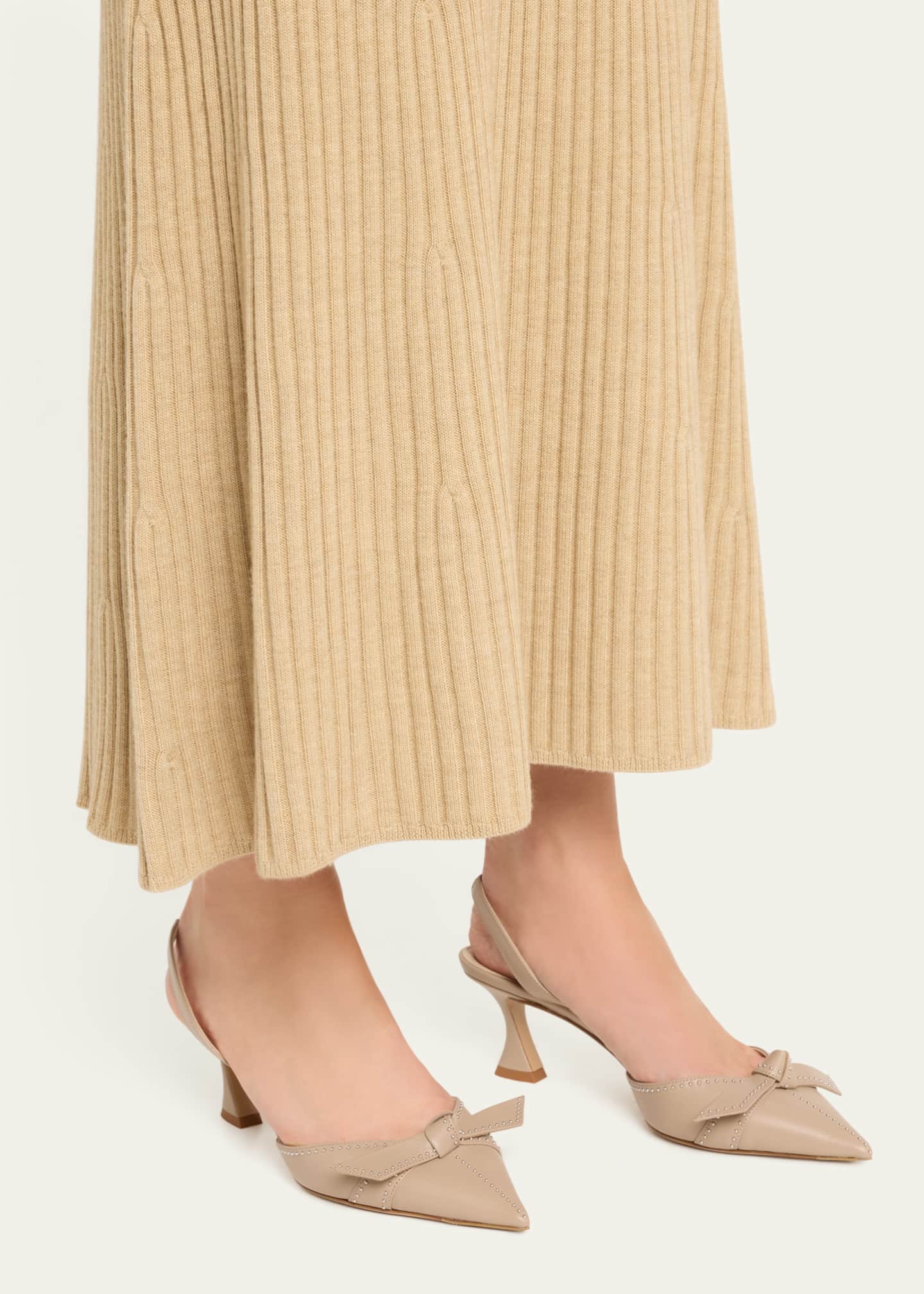 Alexandre Birman Clarita Stud Leather Bow Slingback Pumps - Bergdorf ...