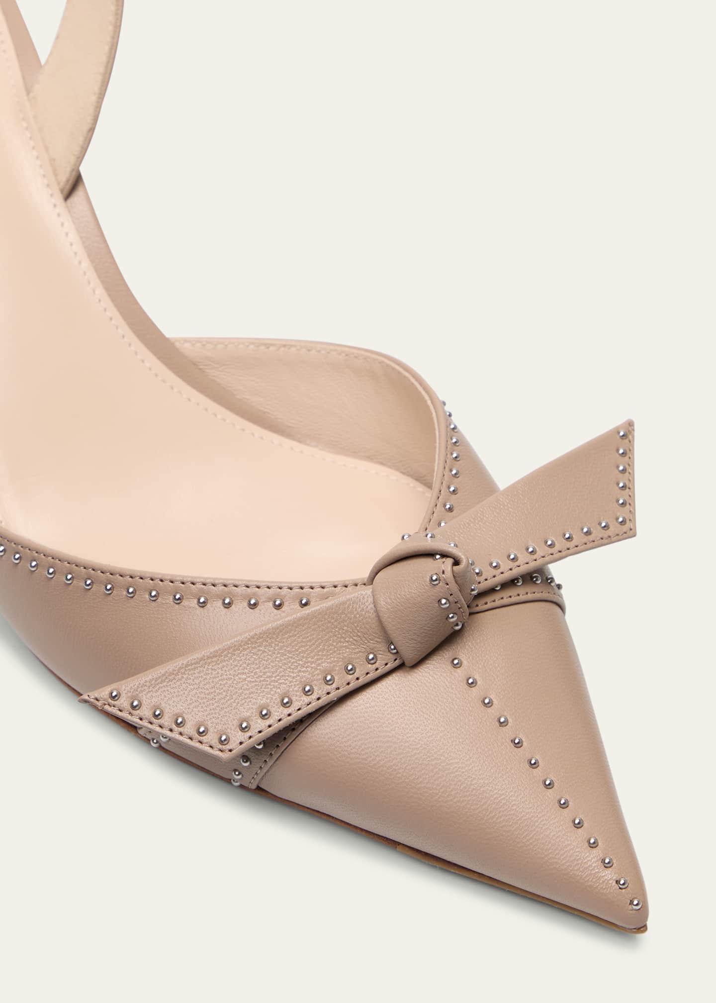 Alexandre Birman Clarita Stud Leather Bow Slingback Pumps - Bergdorf ...