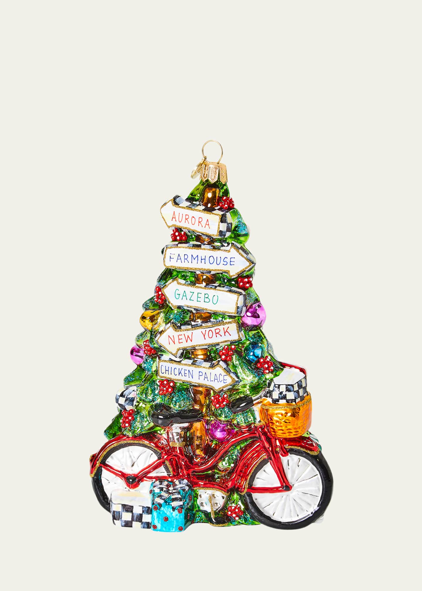 MacKenzie-Childs Bicycle Glass Holiday Ornament - Bergdorf Goodman