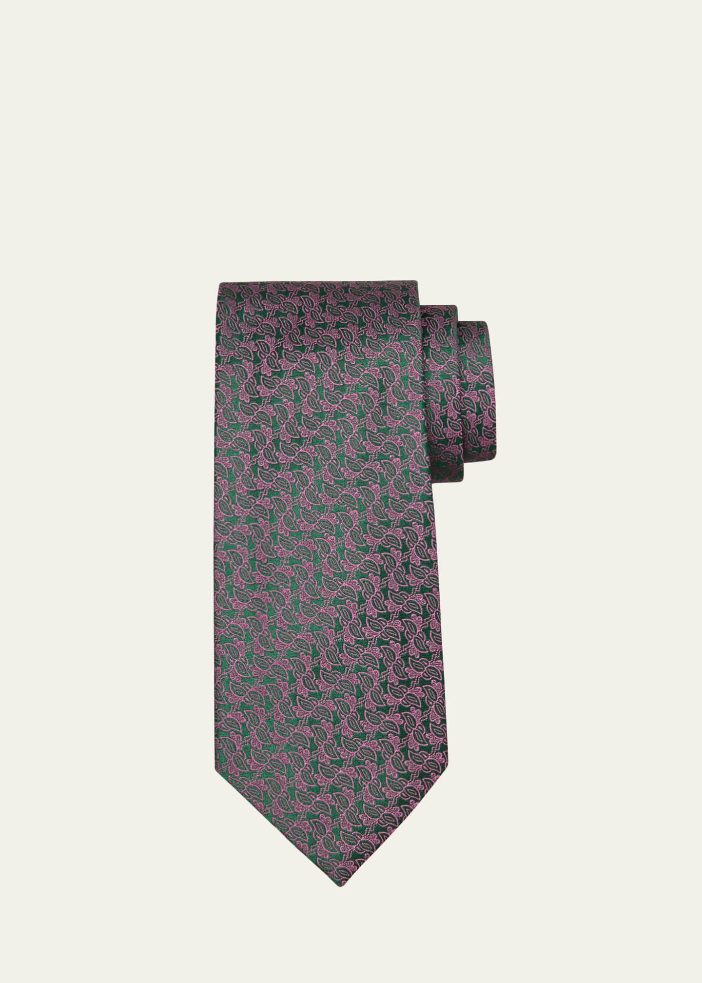 Charvet Men's Woven Leaf Jacquard Silk Tie - Bergdorf Goodman Charvet Men's Woven Leaf Jacquard Silk Tie - Bergdorf Goodman