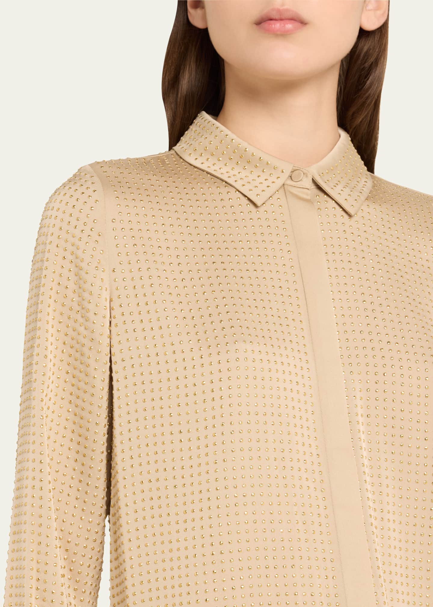 Kobi Halperin Milani Button-Down Metallic Stud Blouse - Bergdorf Goodman