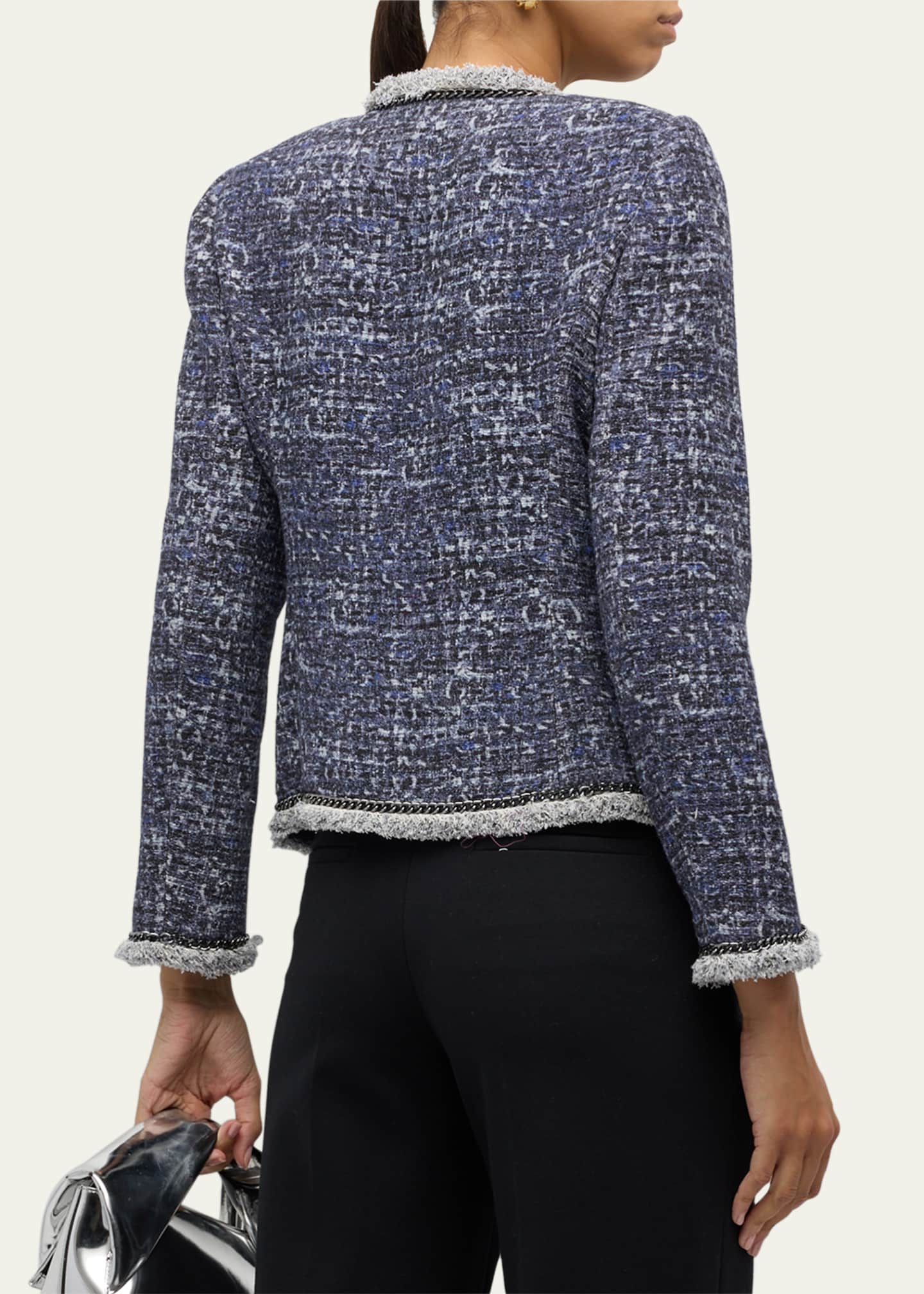 Kobi Halperin Keaton Chain-Trim Fringed Tweed Jacket - Bergdorf Goodman