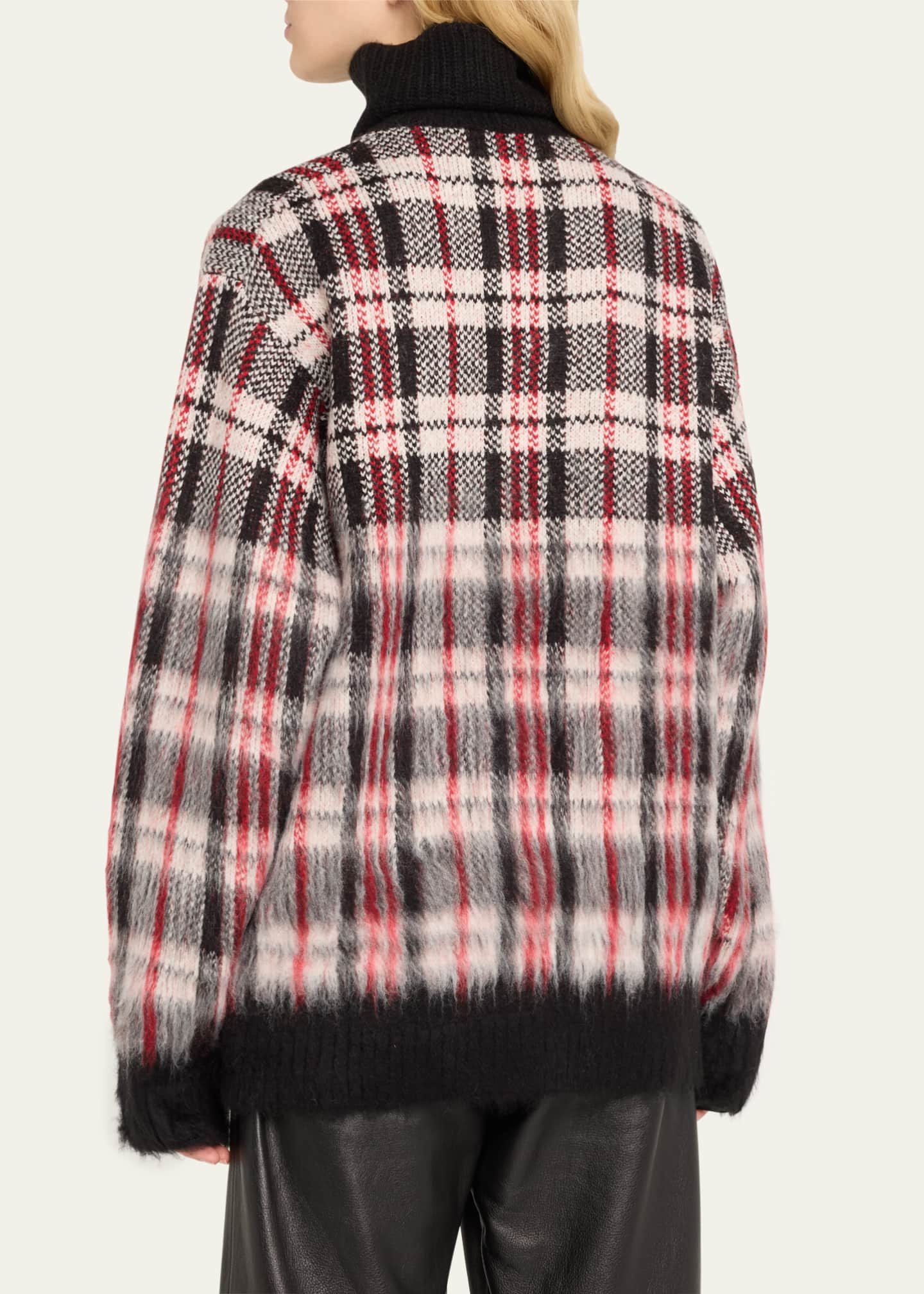 Helmut Lang Chunky Plaid Turtleneck Sweater - Bergdorf Goodman