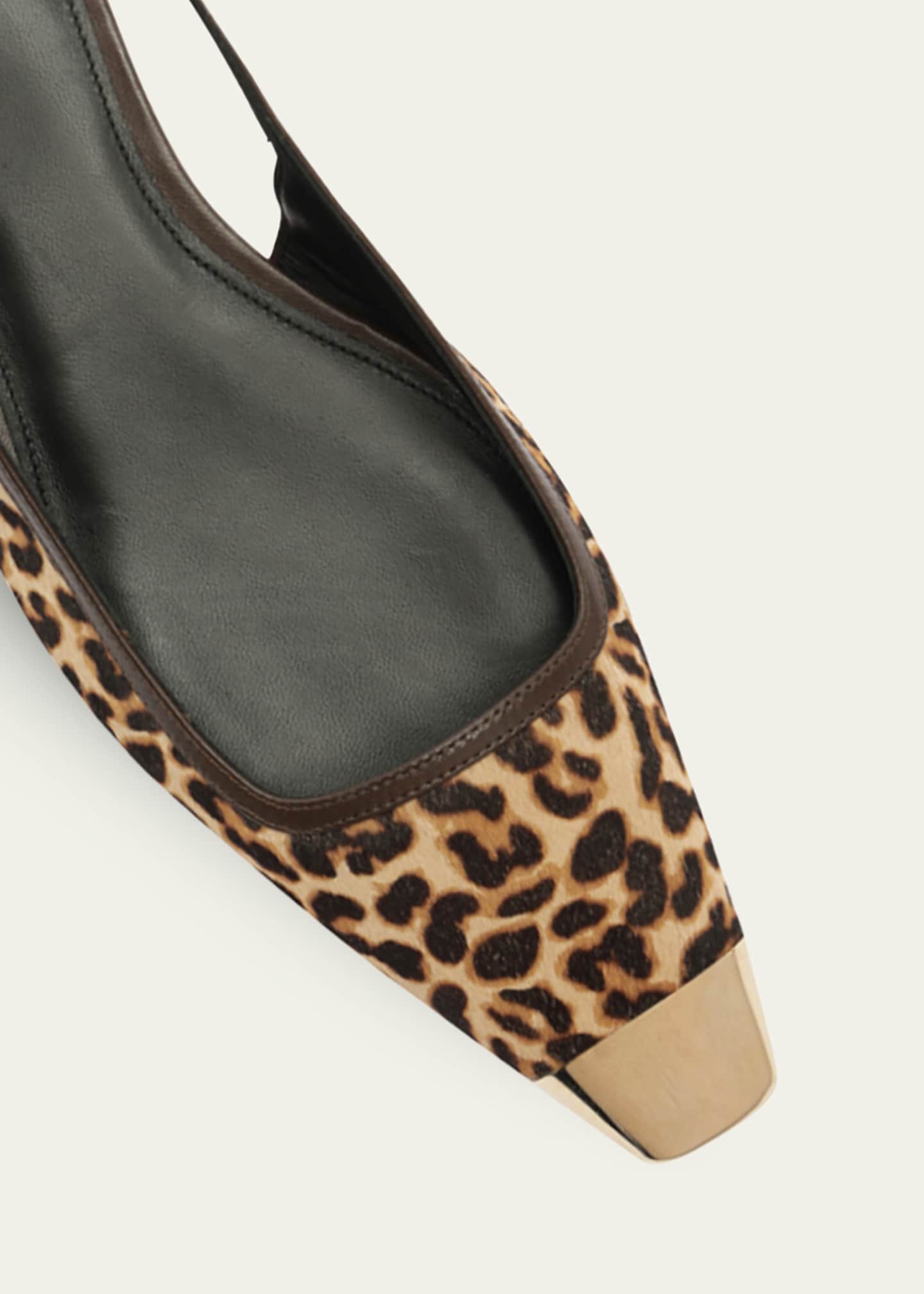 Alexandre Birman Olivia Leopard Cap-Toe Slingback Ballerina Flats ...