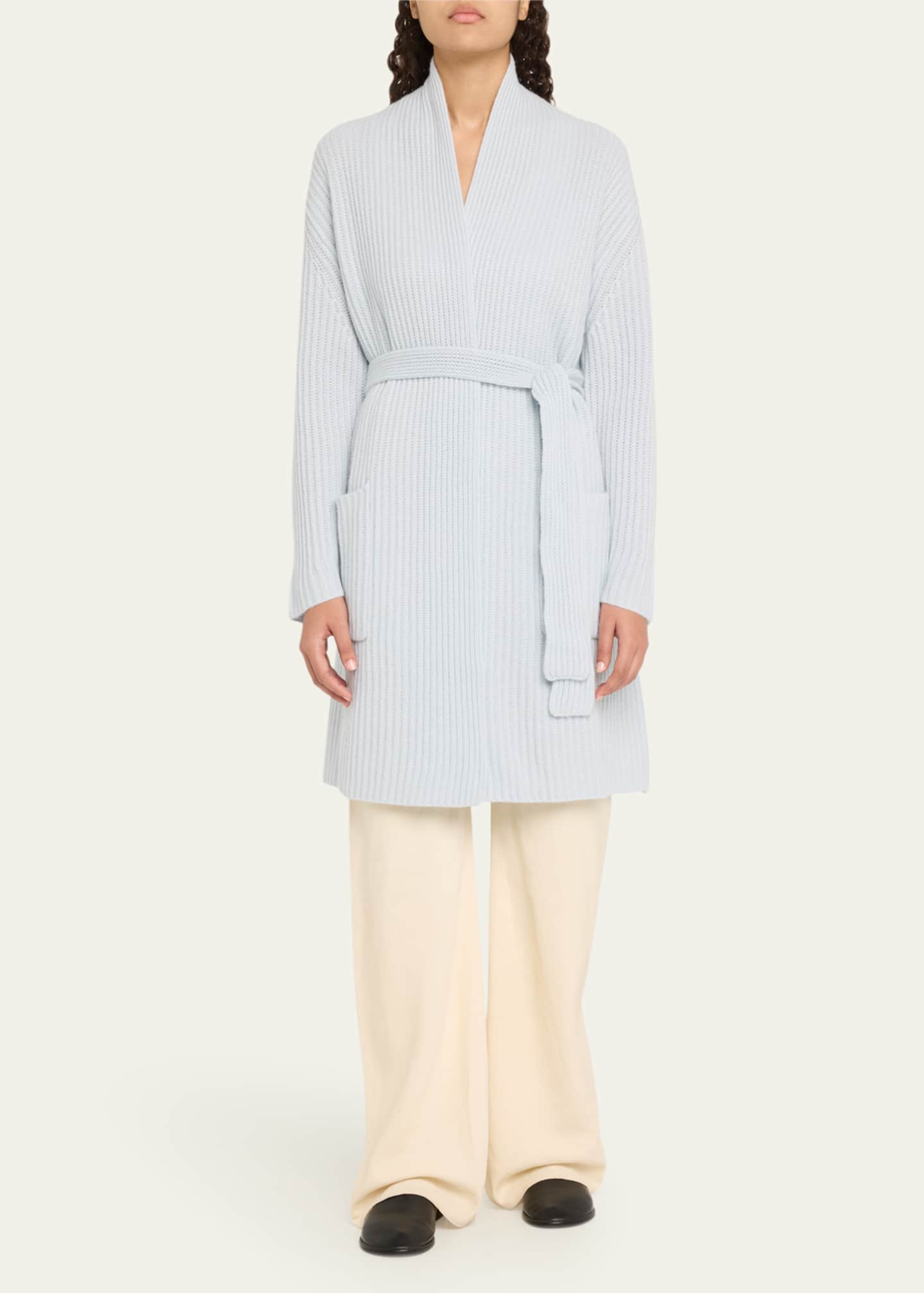 Arlotta Cashmere Ribbed Cashmere Short Robe - Bergdorf Goodman