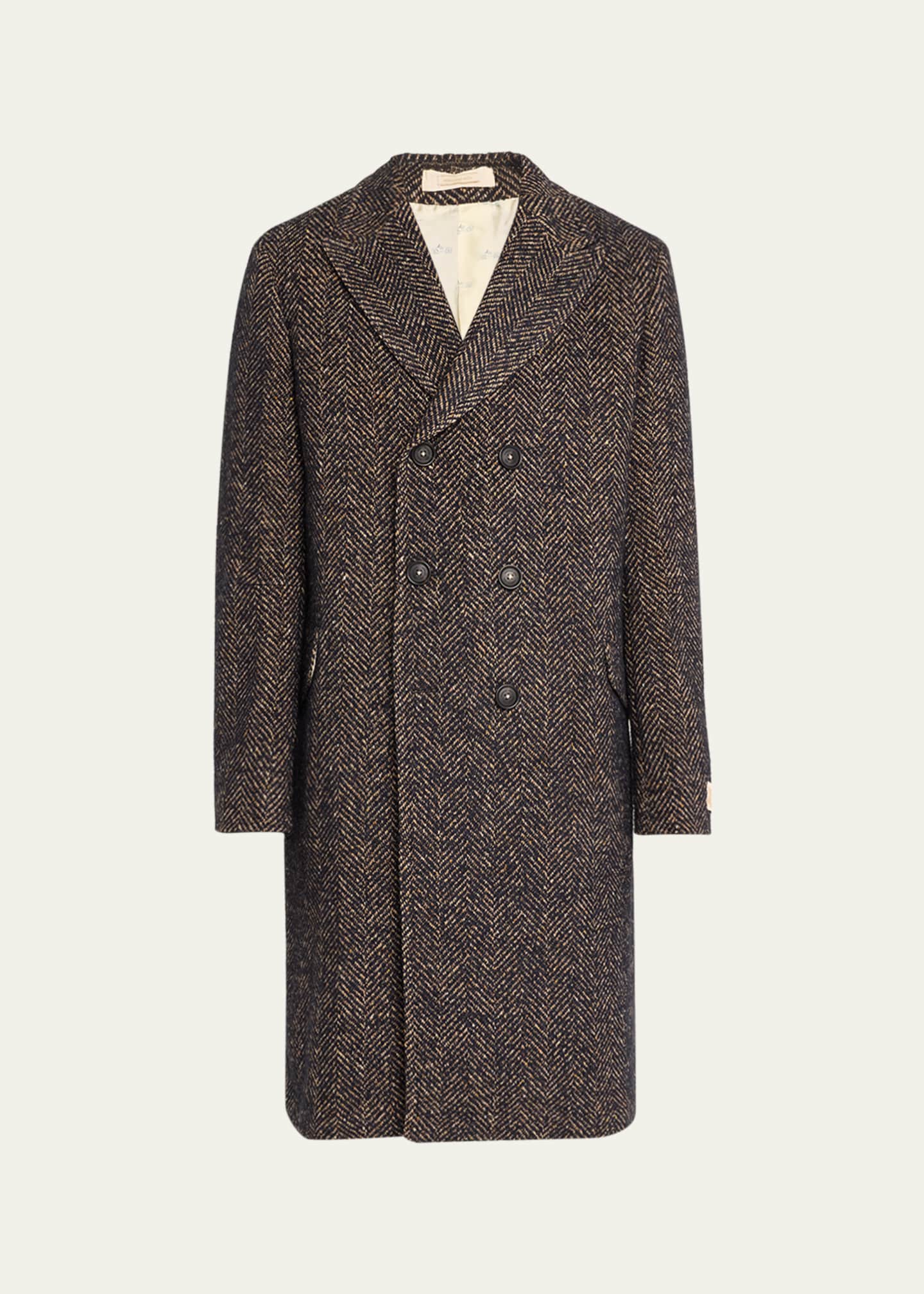 Massimo Alba Men's Long Herringbone Double-Breasted Jacket - Bergdorf Goodman