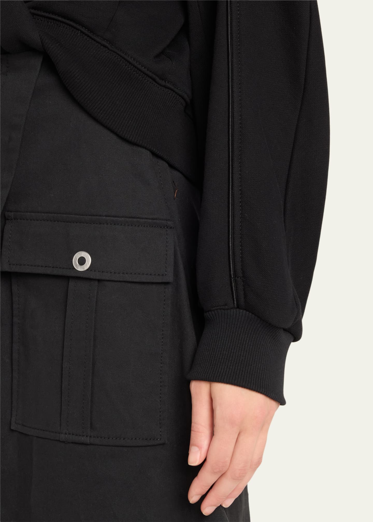 3.1 Phillip Lim Long-Sleeve Draped Combo Utility Dress - Bergdorf Goodman