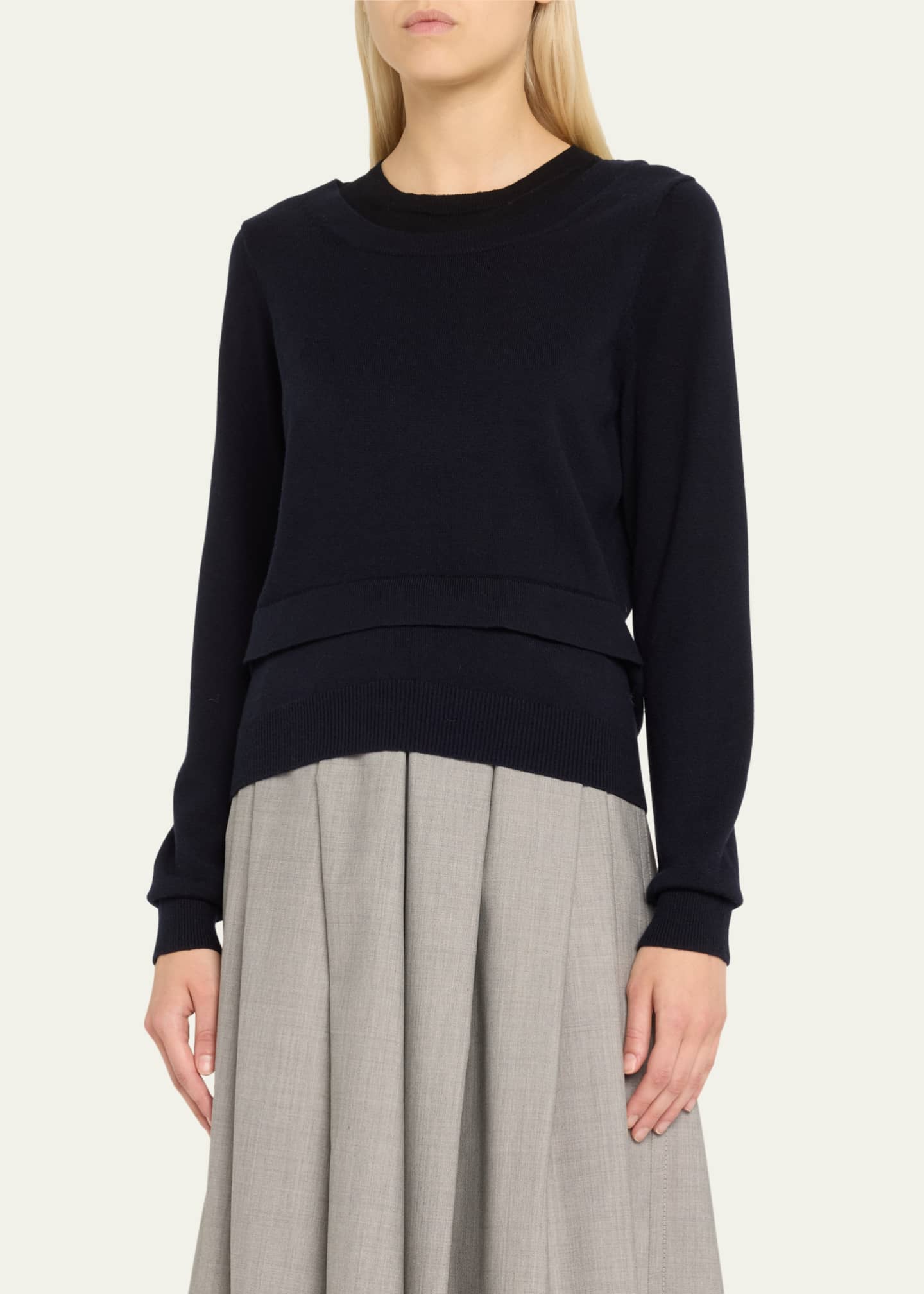 3.1 Phillip Lim Long-Sleeve Double Layered Sweater - Bergdorf Goodman
