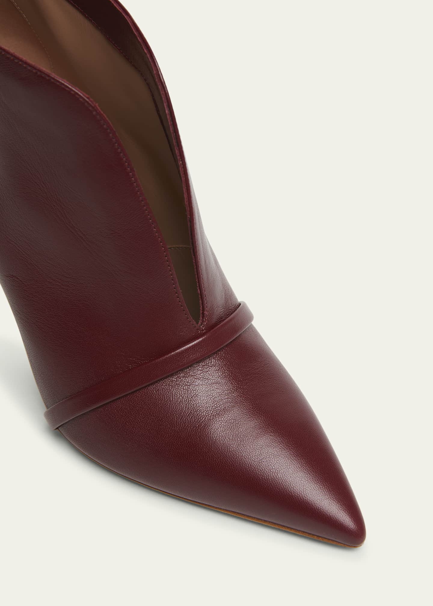 Malone Souliers Loren Leather V-Cut Stiletto Booties - Bergdorf Goodman