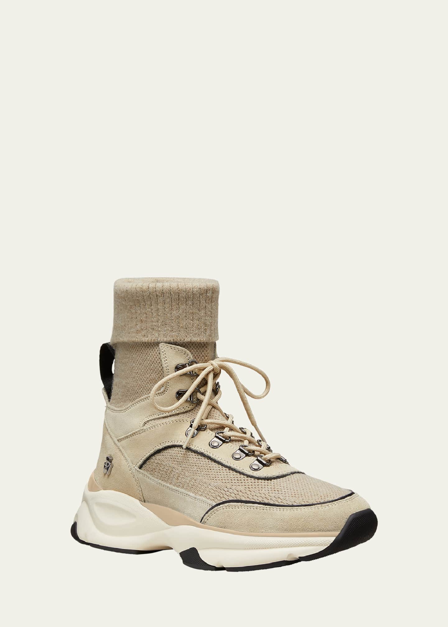 Stuart Weitzman SW High-Top Leather Hiker Trainer Sneakers - Bergdorf ...