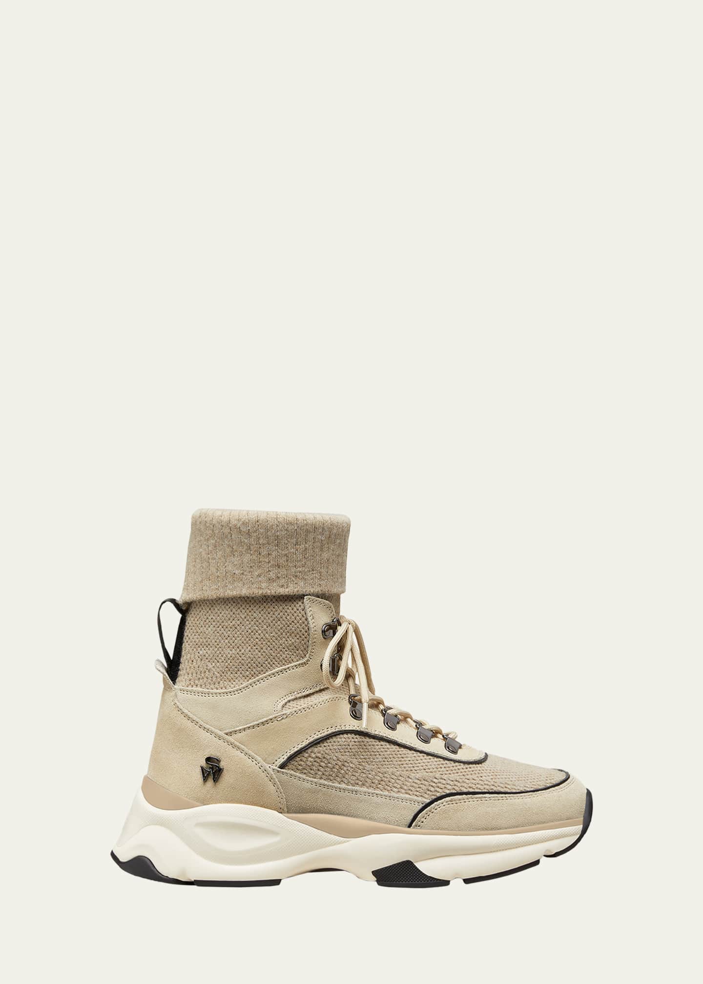 Stuart Weitzman SW High-Top Leather Hiker Trainer Sneakers - Bergdorf ...
