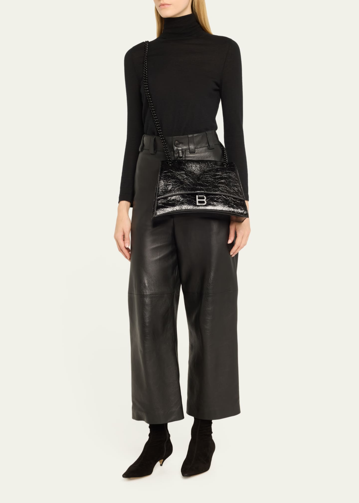 Balenciaga Crush Medium Varnished Leather Shoulder Bag - Bergdorf Goodman