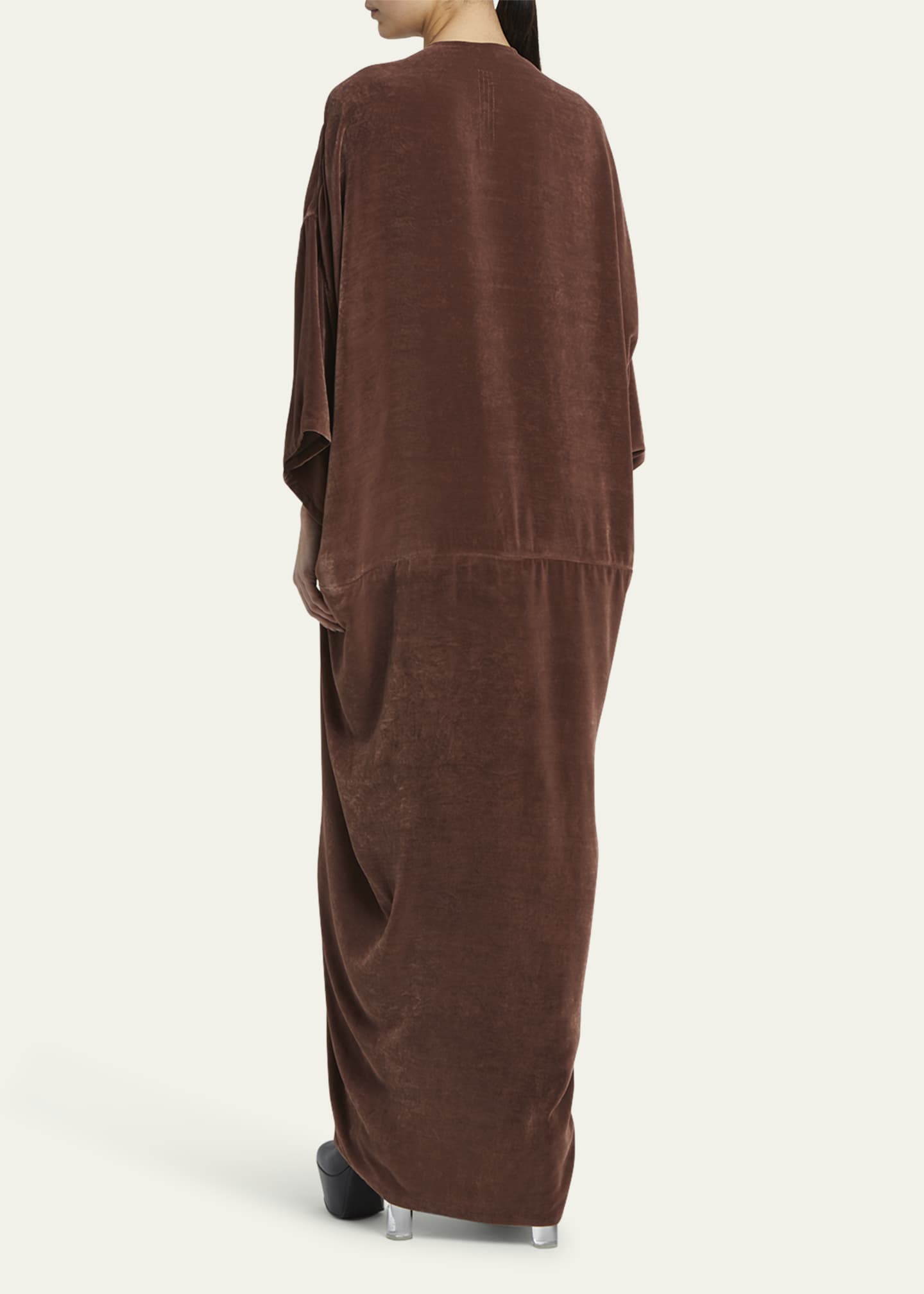 Rick Owens V-Neck Velvet Caftan Gown - Bergdorf Goodman