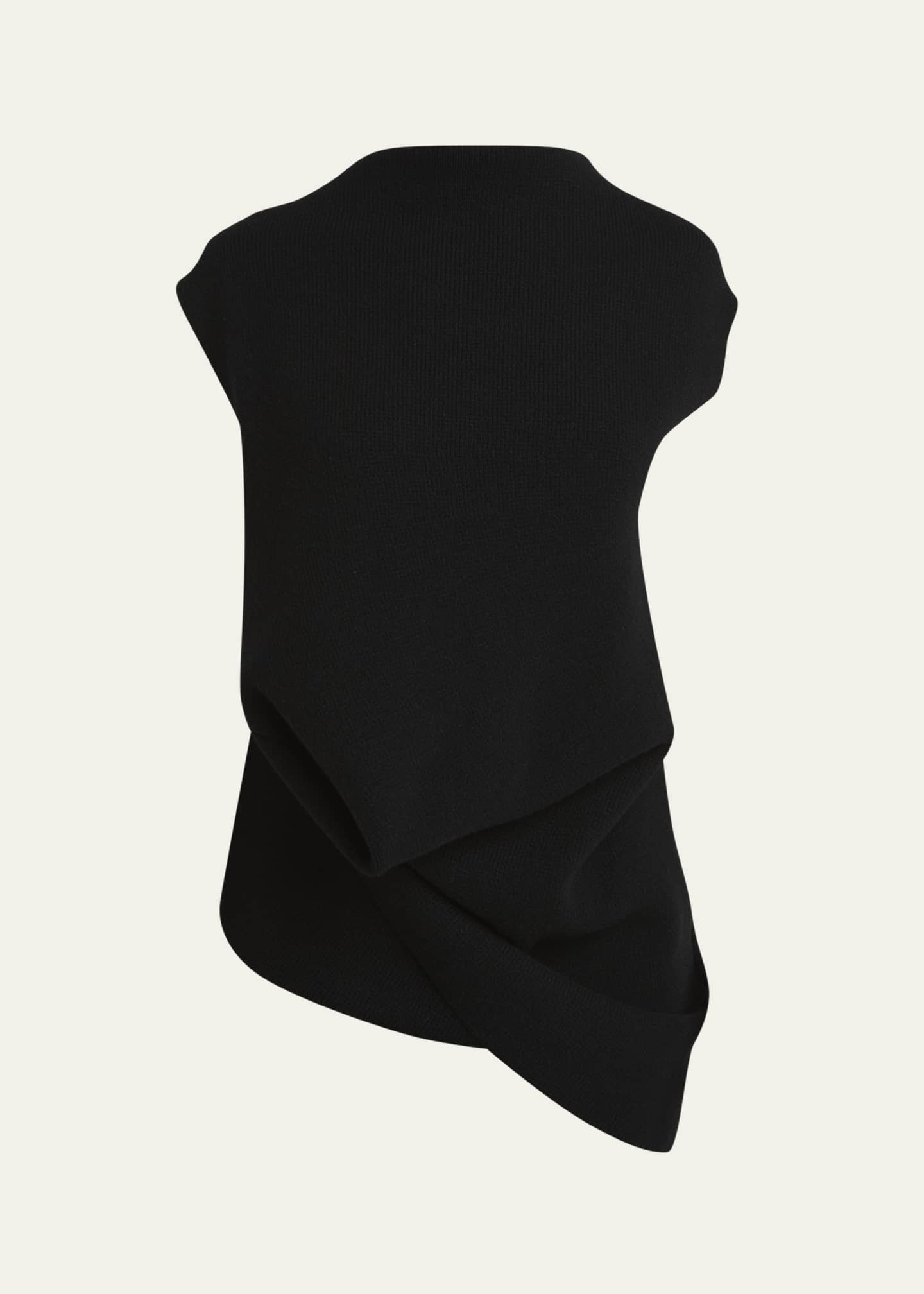 Rick Owens Babel Wool and Cashmere Draped Cap-Sleeve Top - Bergdorf Goodman