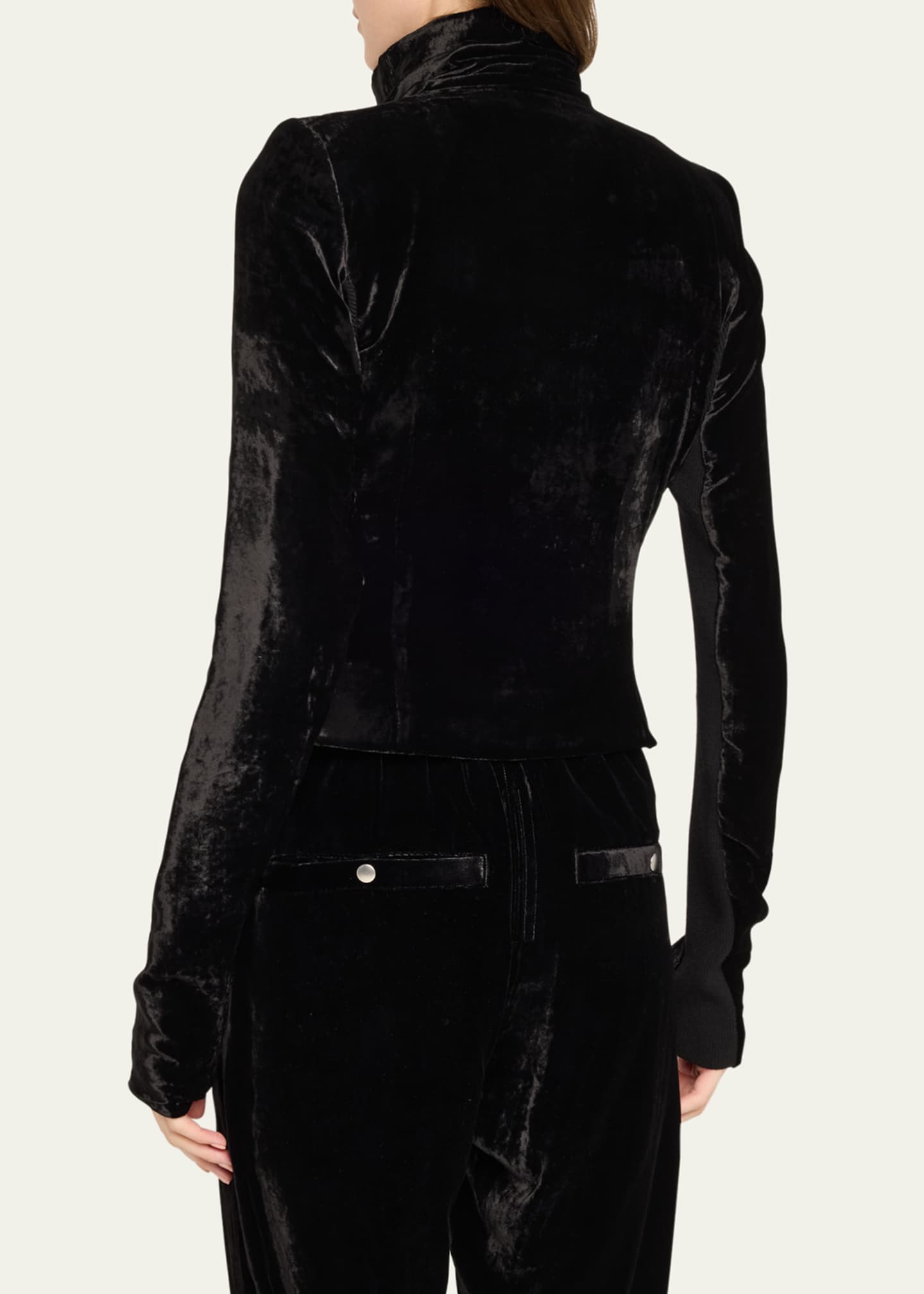Rick Owens Wrap Velvet Biker Jacket - Bergdorf Goodman