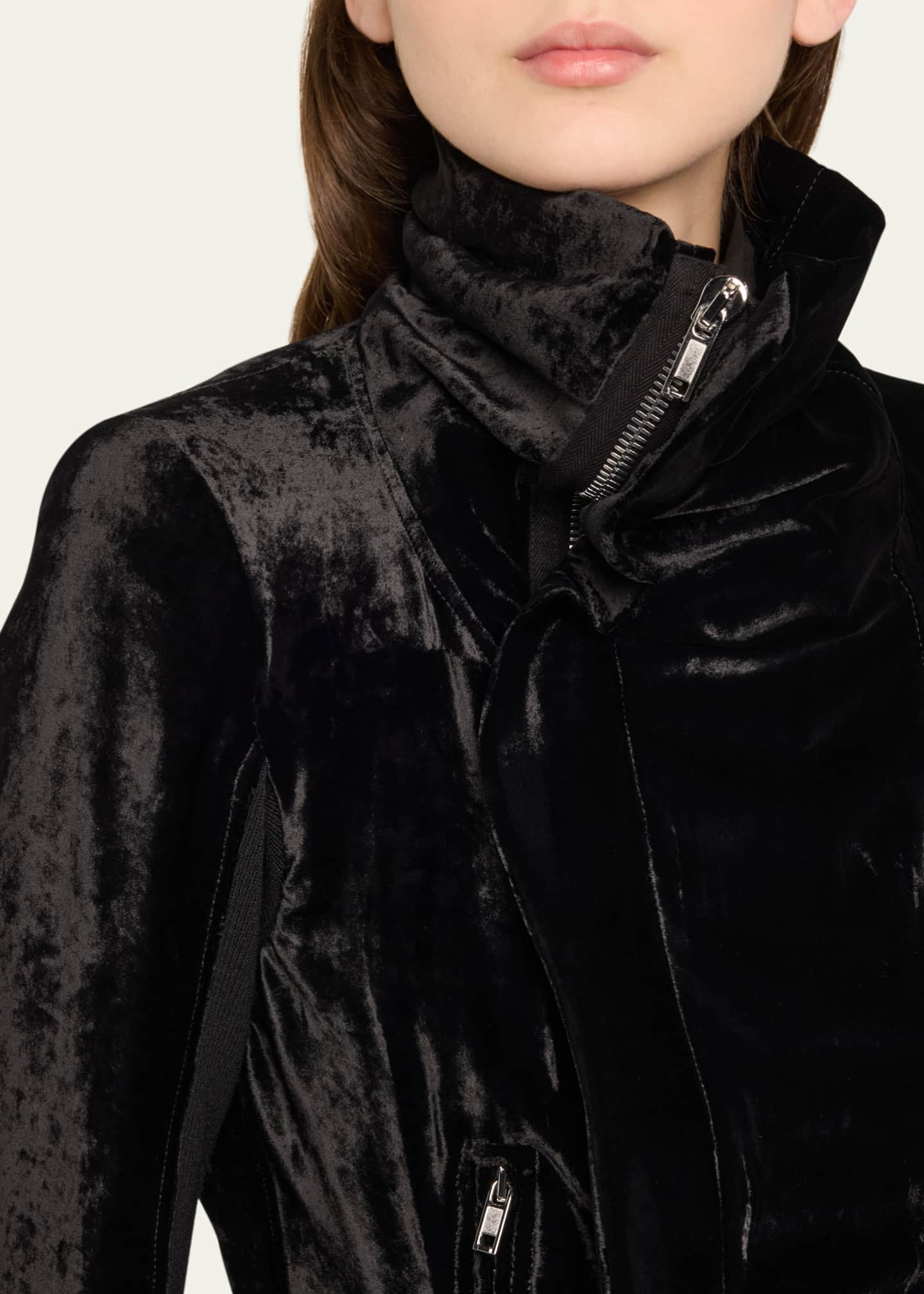 Rick Owens Wrap Velvet Biker Jacket - Bergdorf Goodman