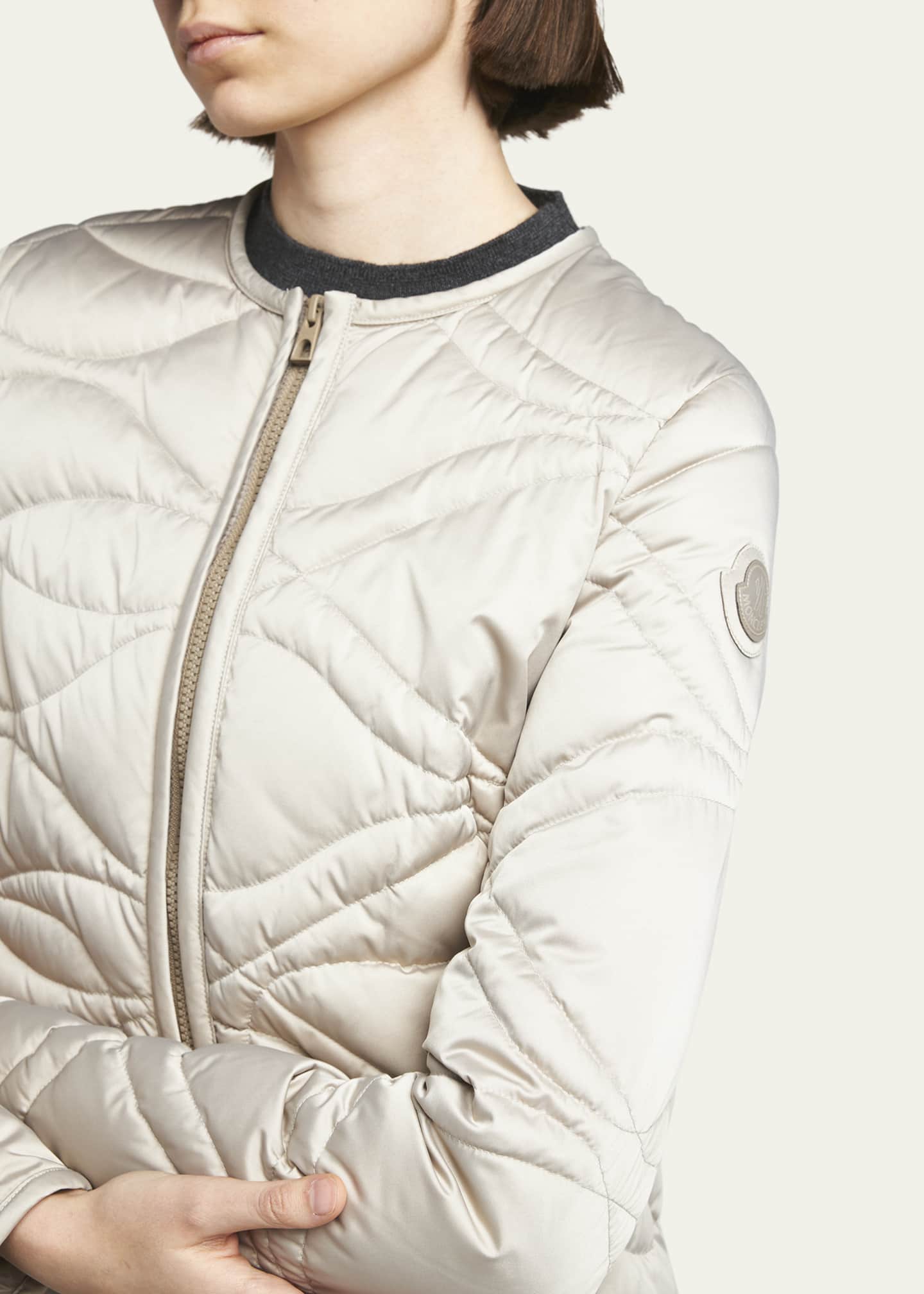Moncler Pyrope Satin Tech Nylon Quilted Jacket - Bergdorf Goodman