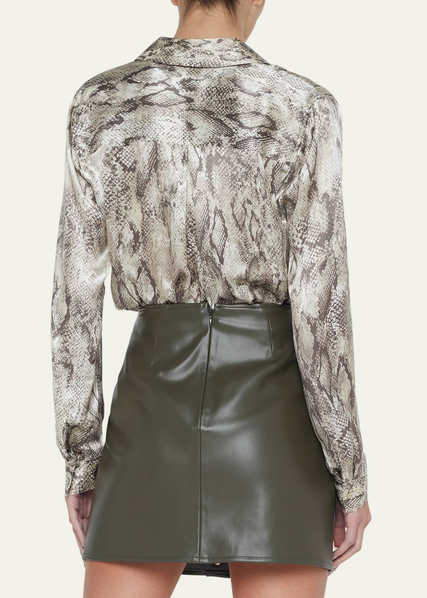 L'Agence Tyler Snake Silk Blouse - Bergdorf Goodman