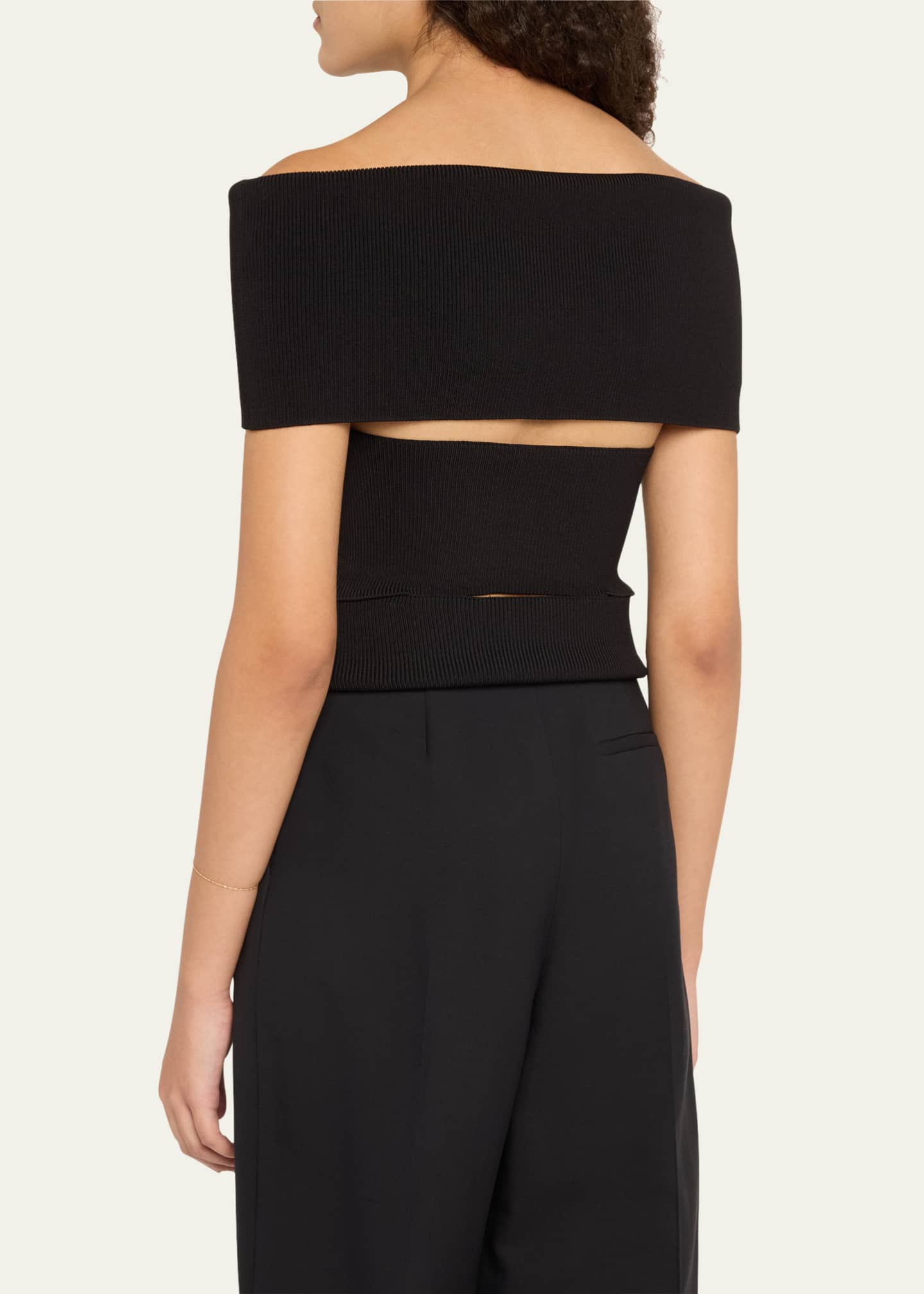 Christopher Esber Off-Shoulder Slashed Knit Shawl Top - Bergdorf Goodman