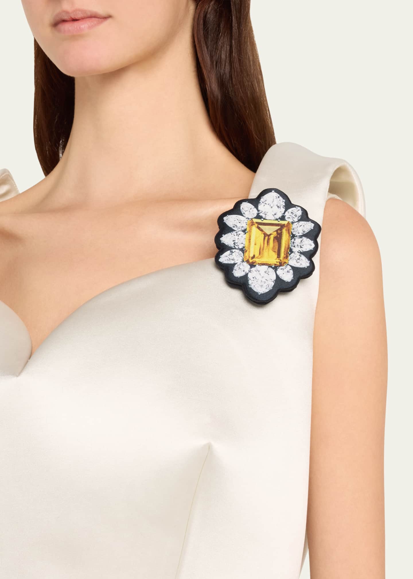 Marc Jacobs Runway Oversized Cropped Top with Brooch - Bergdorf Goodman