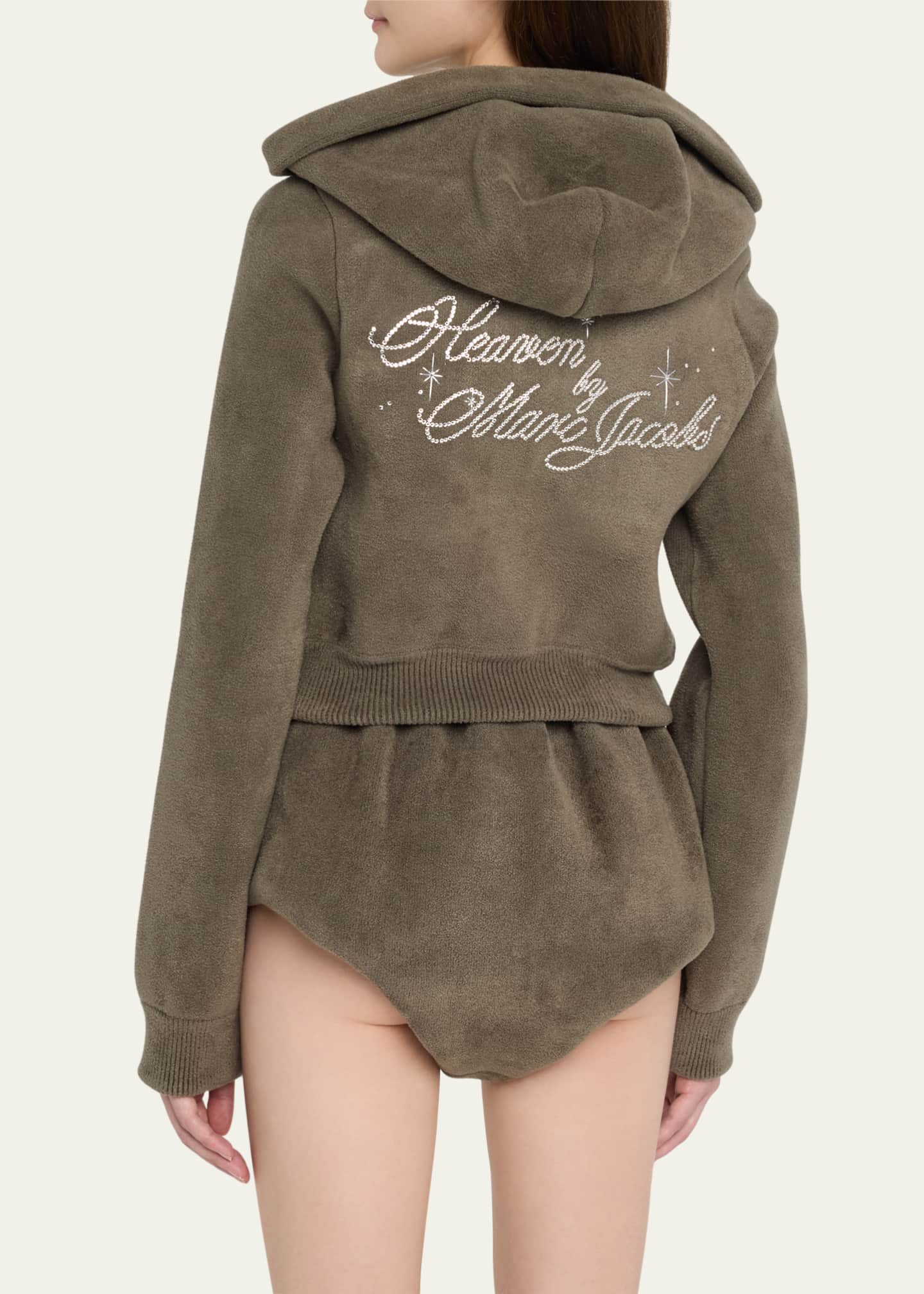 Marc Jacobs Runway Cropped Zip Up Hoodie With Heaven Brand Embroidery ...