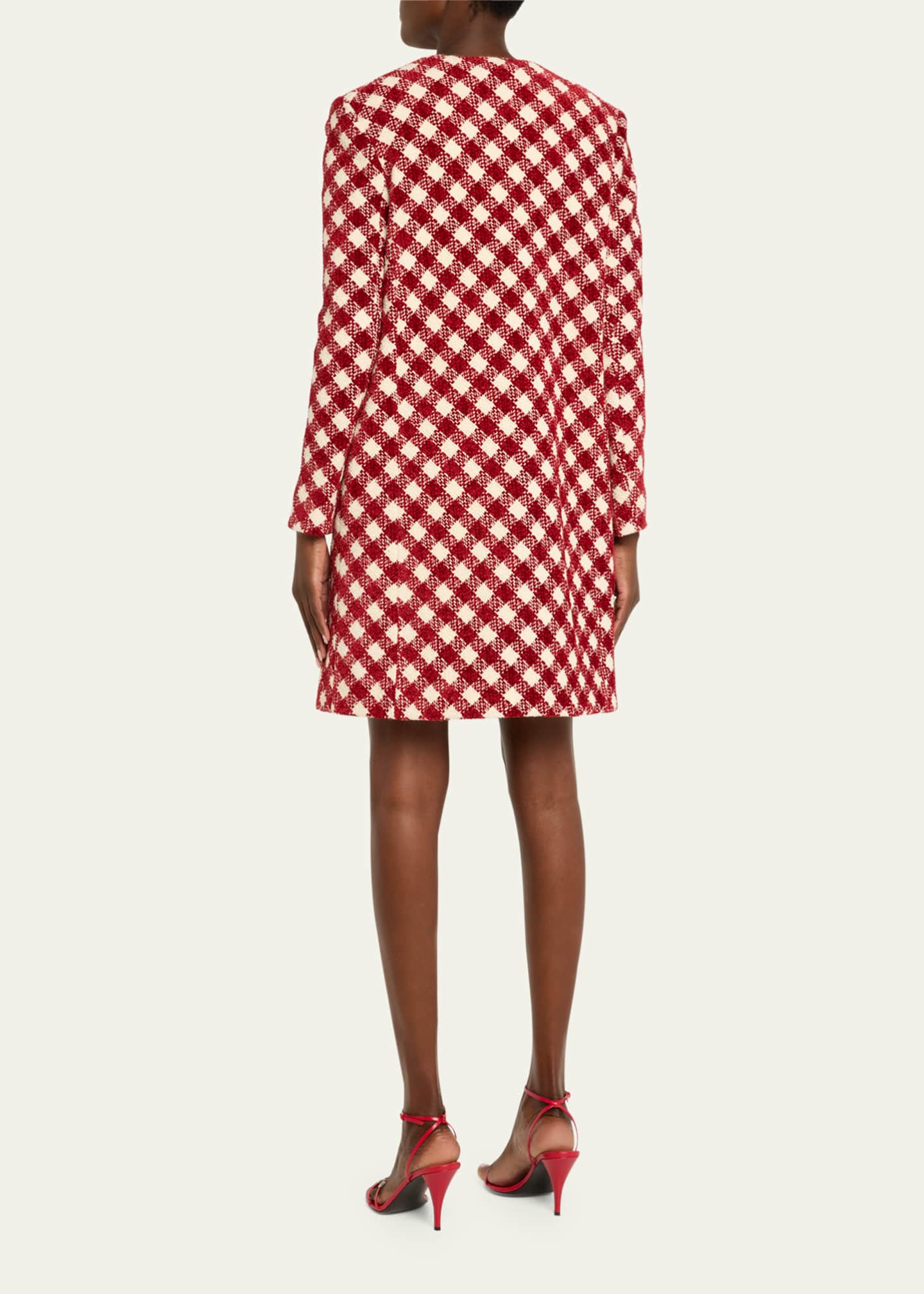 Oscar de la Renta Chenille Check Tweed Over Coat - Bergdorf Goodman