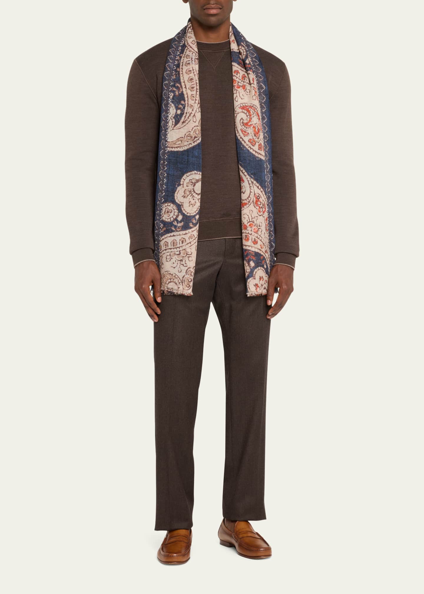 Rosi Collection Men's Cashmere Paisley-Print Scarf - Bergdorf Goodman