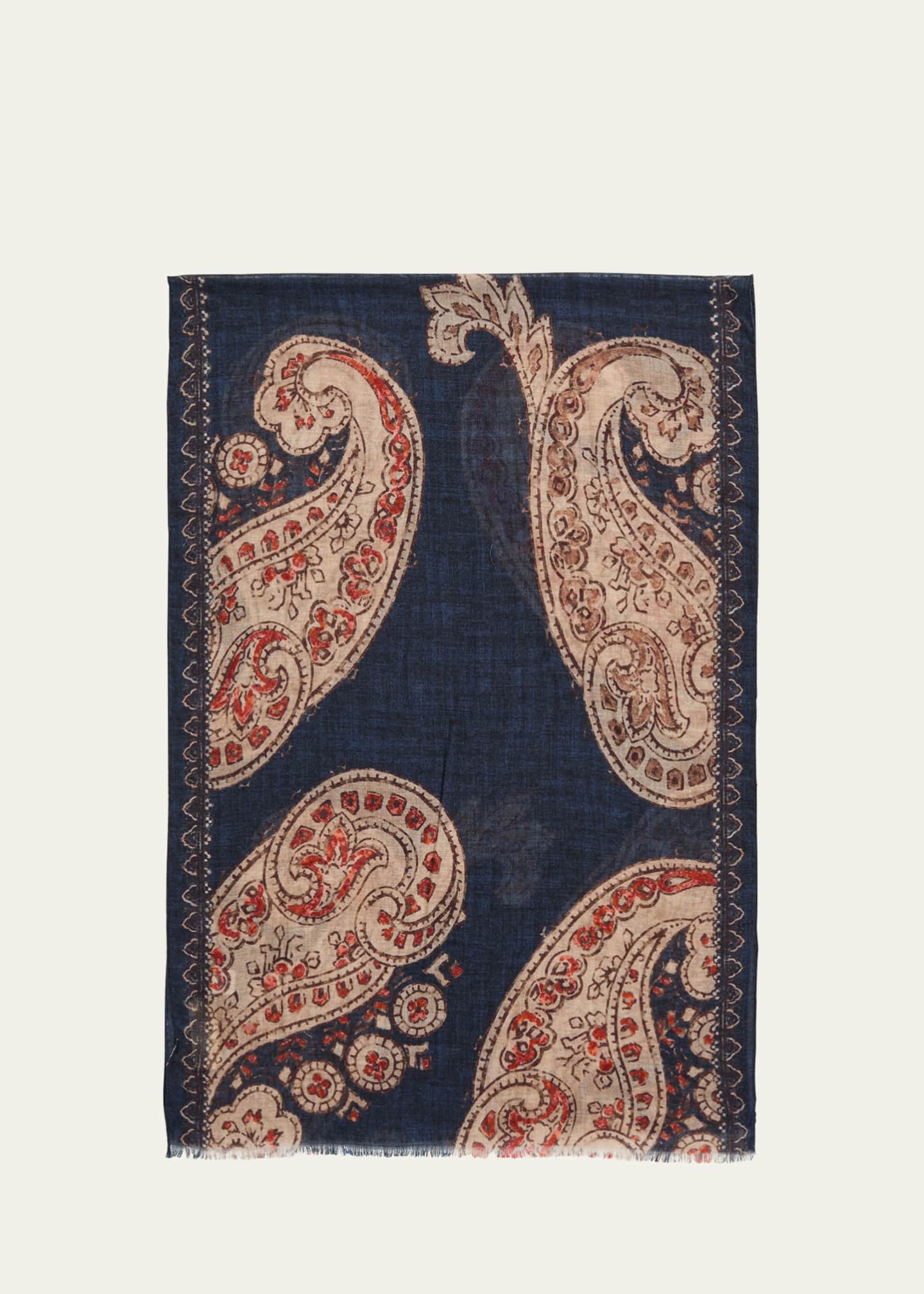 Rosi Collection Men's Cashmere Paisley-Print Scarf - Bergdorf Goodman