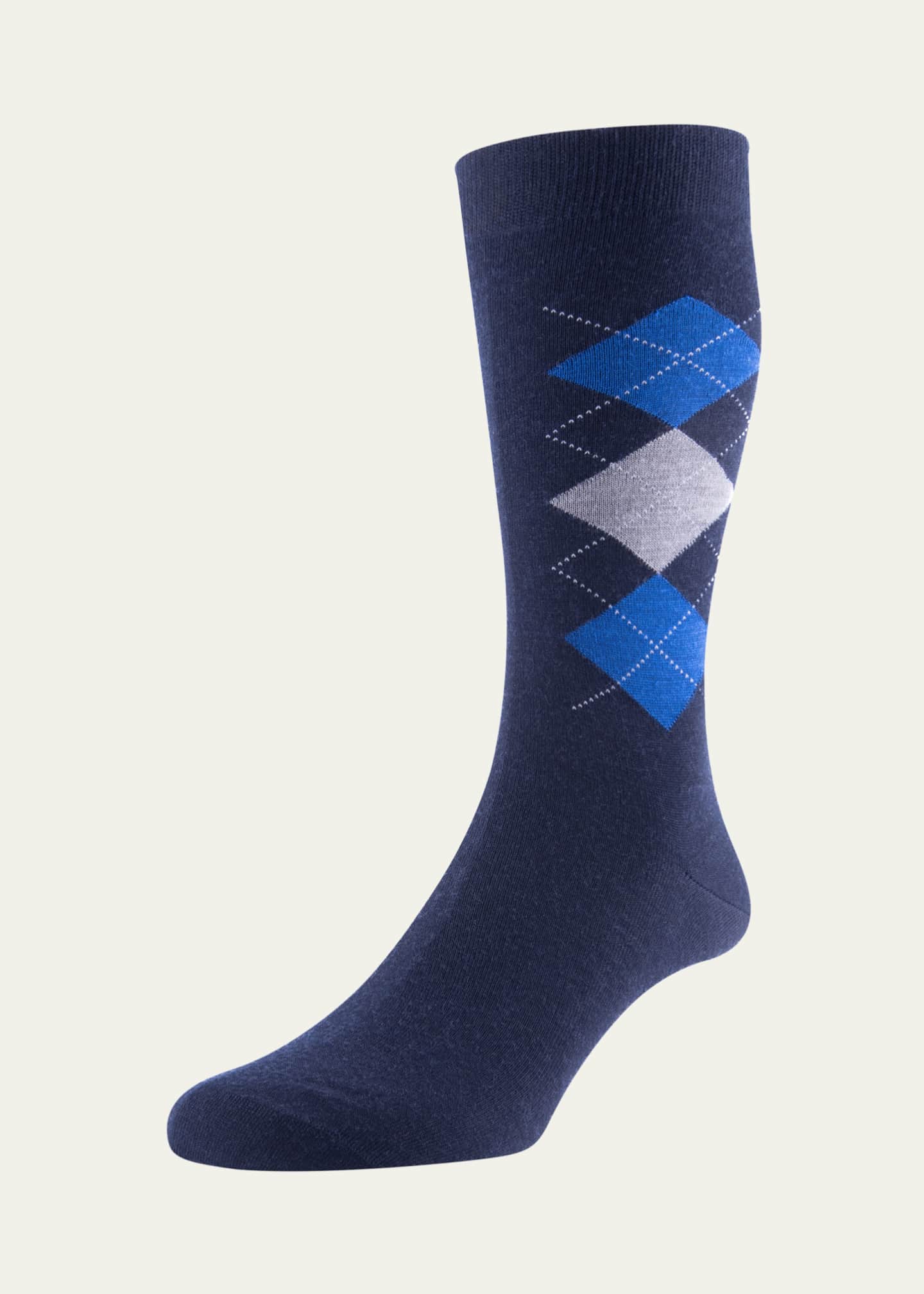 Pantherella Men's Locke Argyle Merino Socks - Bergdorf Goodman