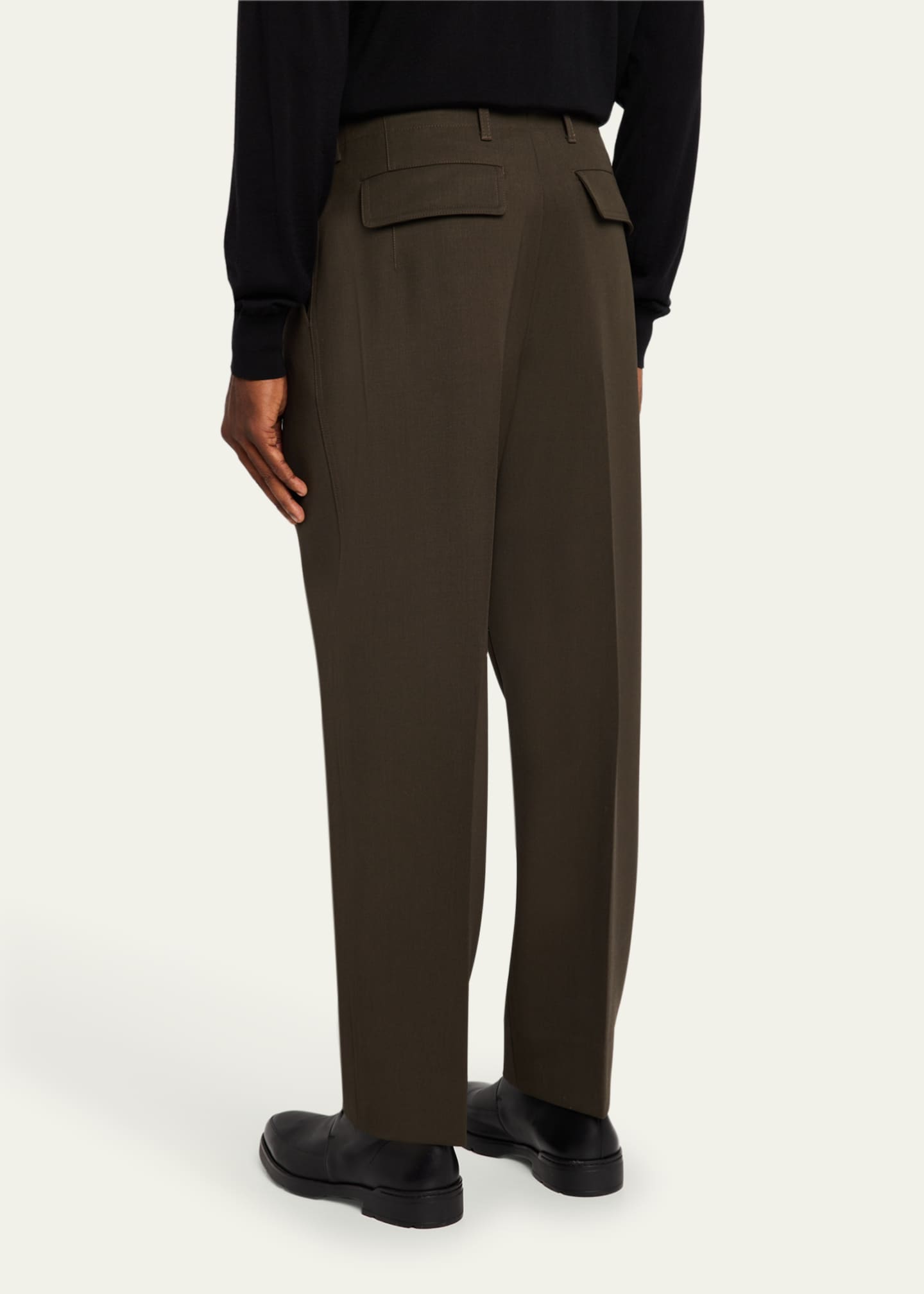 ZEGNA Men's Wool Single-Pleated Pants - Bergdorf Goodman