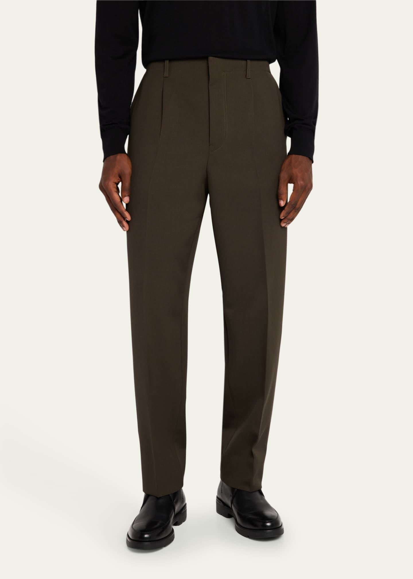 ZEGNA Men's Wool Single-Pleated Pants - Bergdorf Goodman