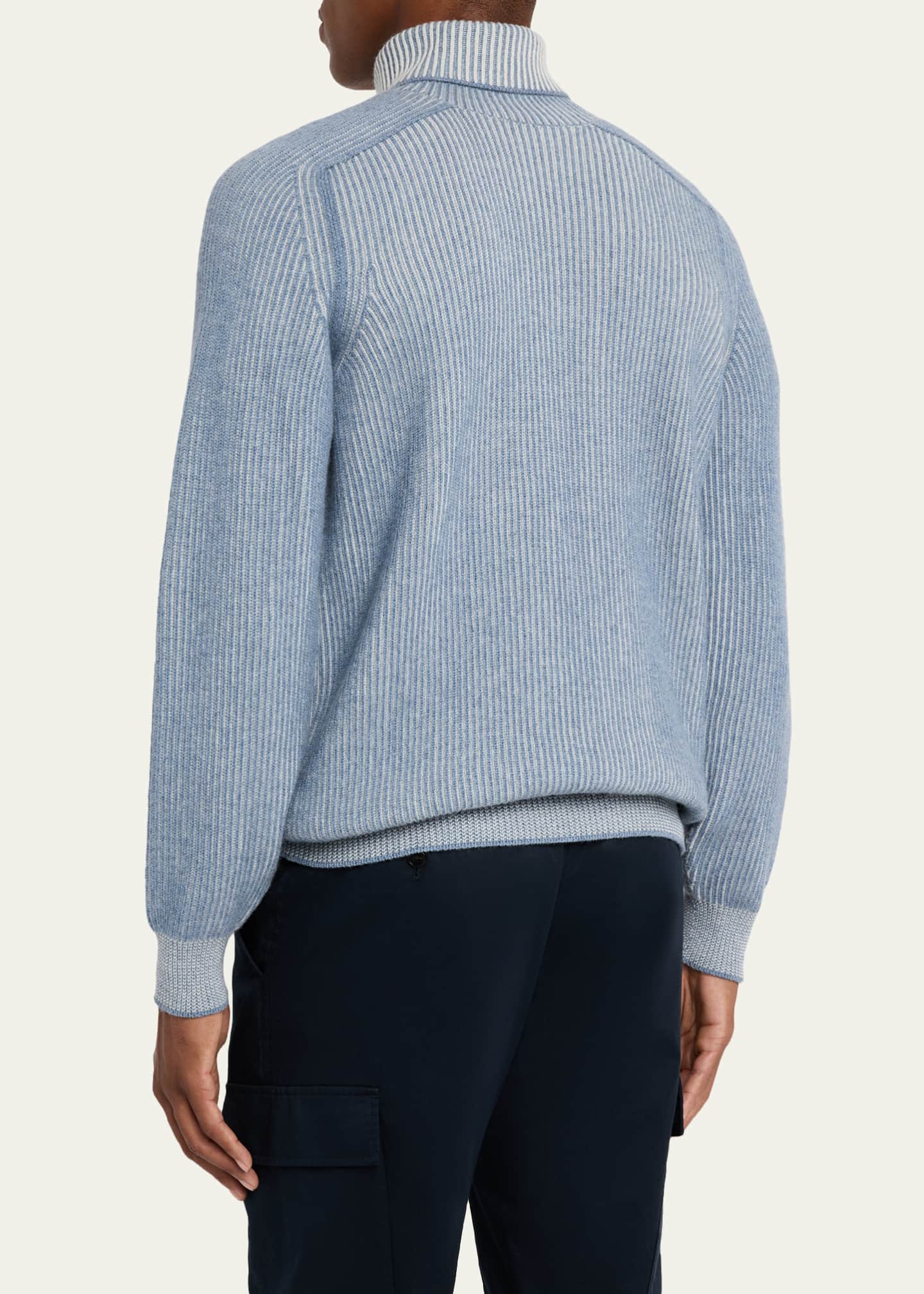 Sease Men's Dinghy Roll Cashmere Rib Turtleneck Sweater - Bergdorf Goodman