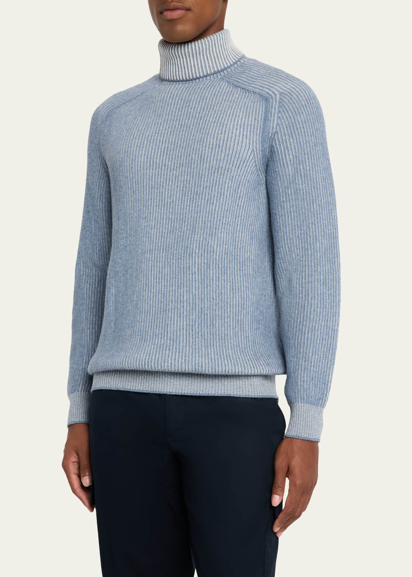 Sease Men's Dinghy Roll Cashmere Rib Turtleneck Sweater - Bergdorf Goodman