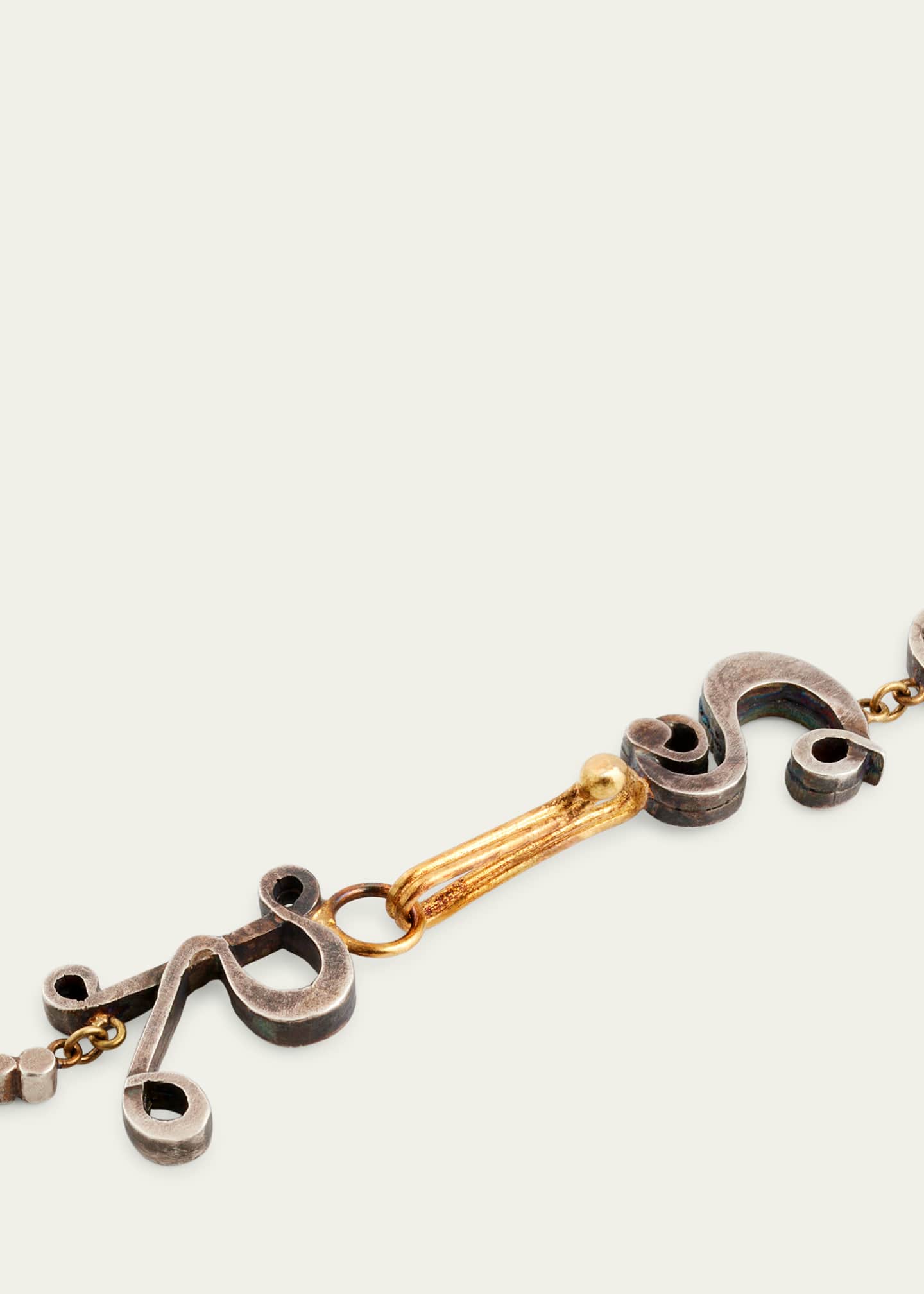 JUDY GEIB 18K Yellow Gold and Silver Sea Pond Lake Script Necklace with ...