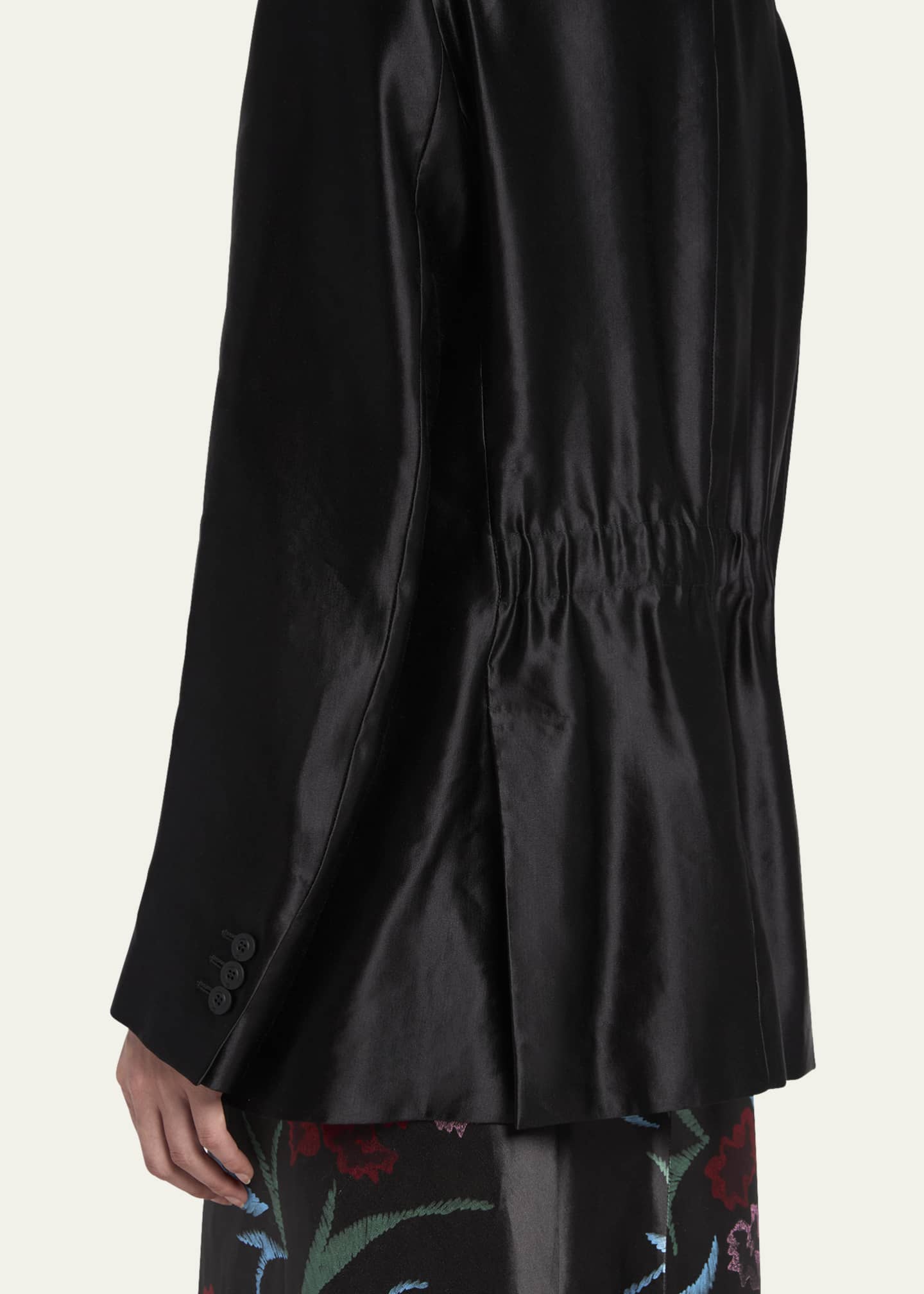 Giorgio Armani Shiny Linen and Silk Blazer Jacket - Bergdorf Goodman