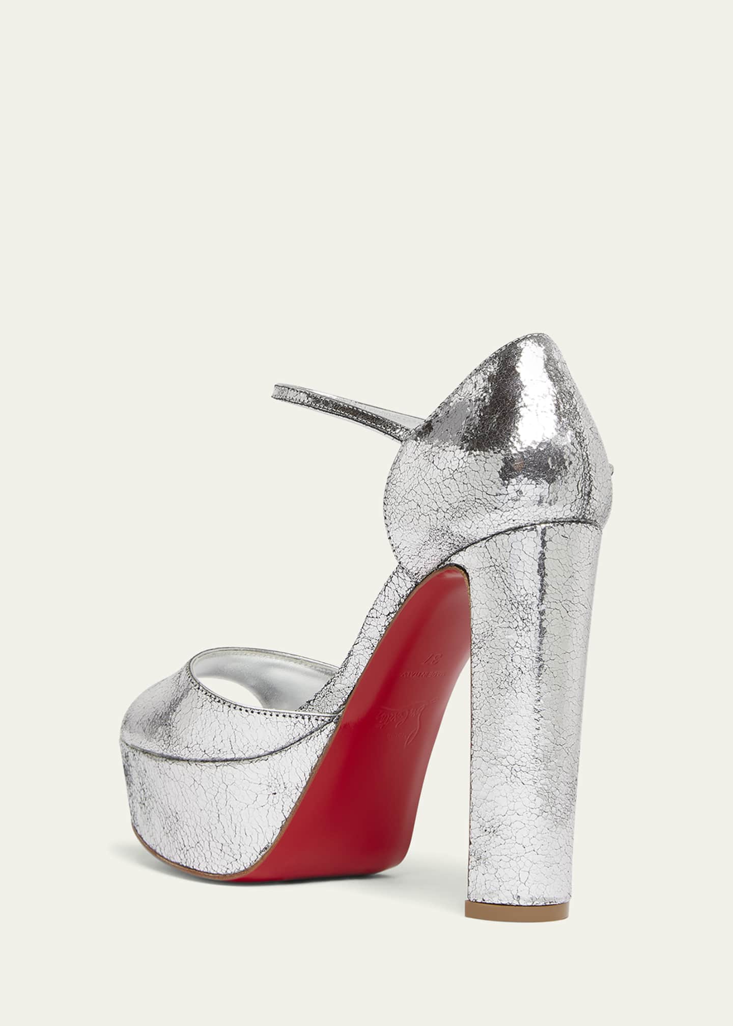 Christian Louboutin Sandaloo Metallic Red Sole Platform Sandals ...
