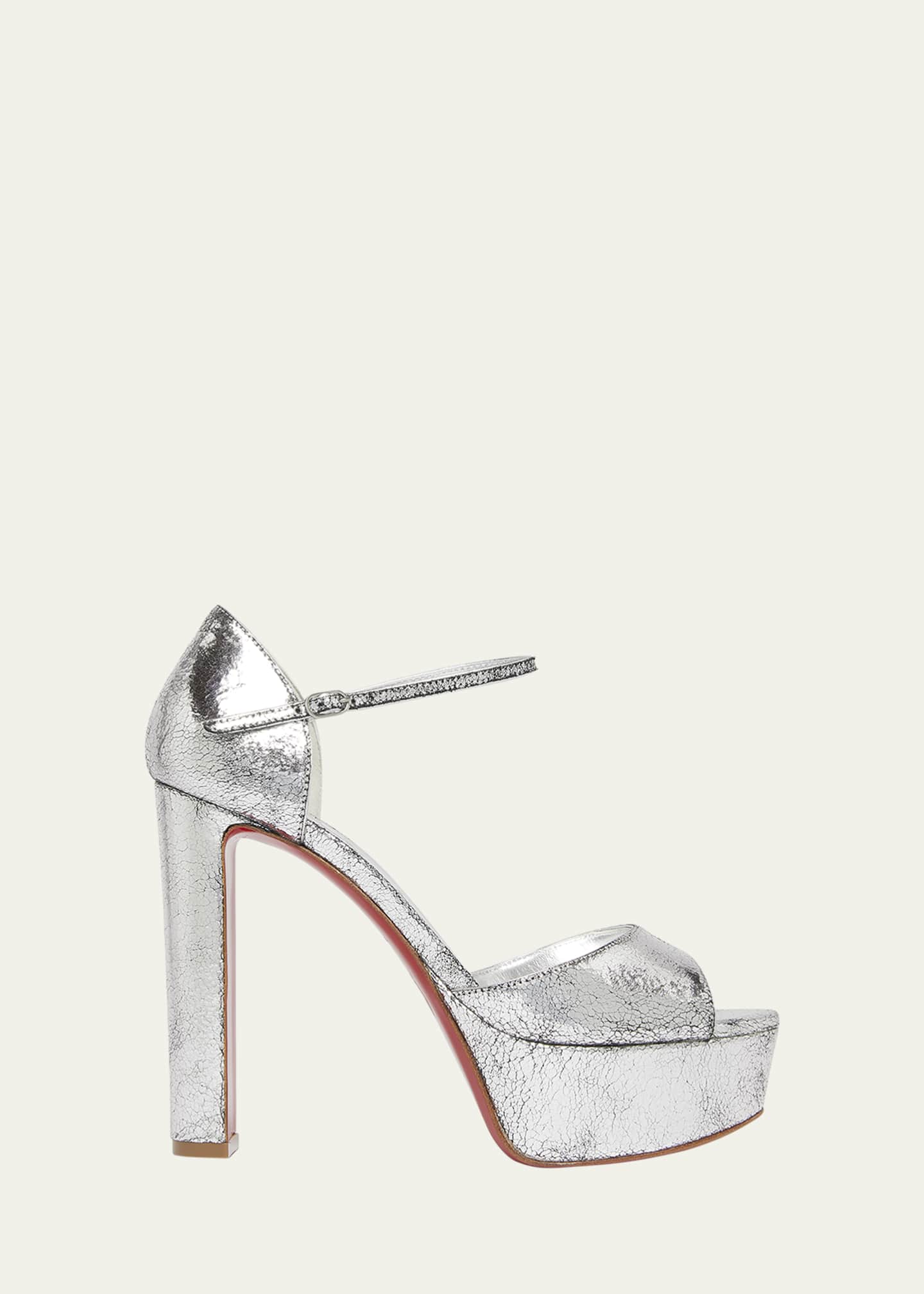 Christian Louboutin Sandaloo Metallic Red Sole Platform Sandals ...