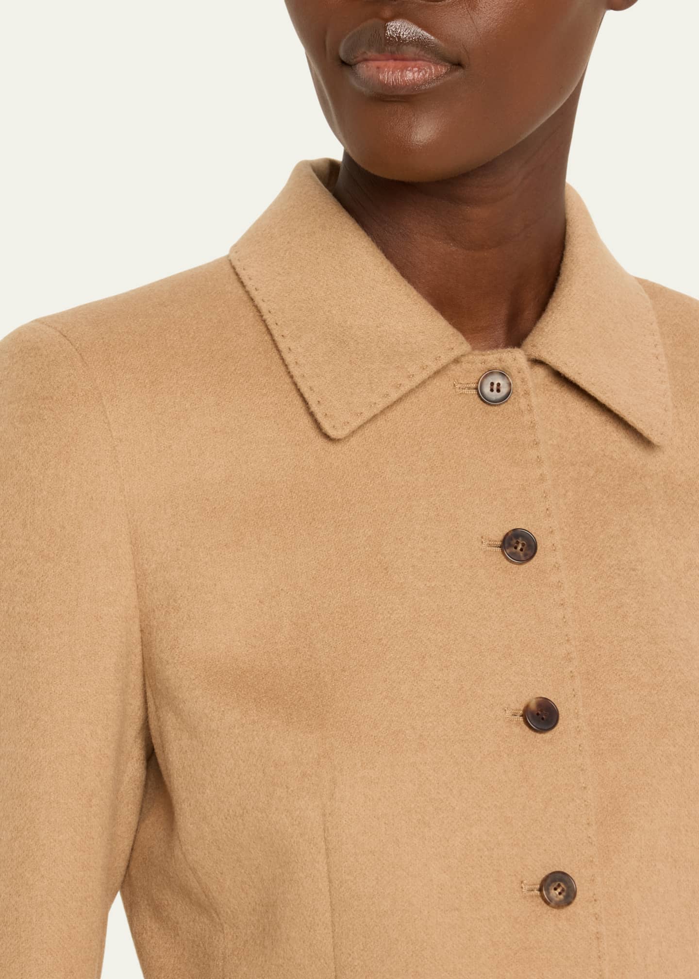 Lafayette 148 New York Cropped Button-Down Camel Hair Jacket - Bergdorf ...