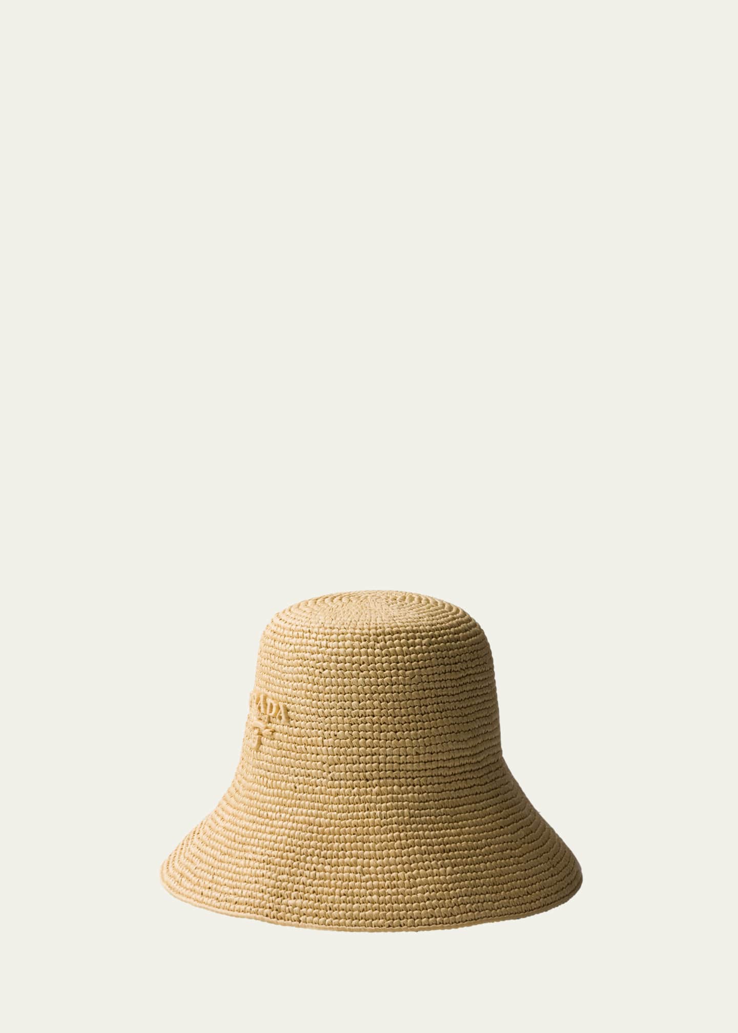 Prada Logo Raffia Bucket Hat - Bergdorf Goodman