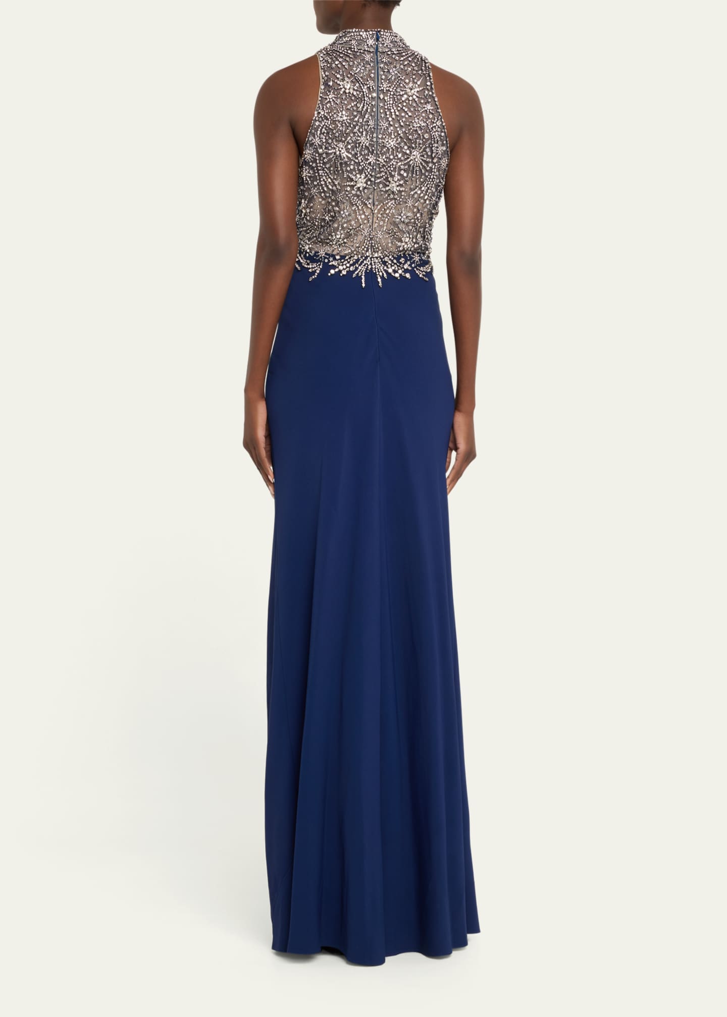 Jenny Packham Orion Crystal Halter Column Gown - Bergdorf Goodman